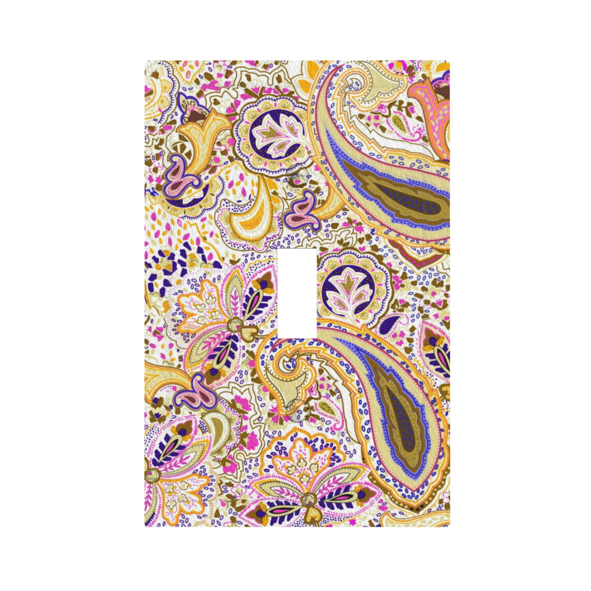 ZICANCN Outlet Covers Wall Plate, Gold Paisley Floral Light Switch ...