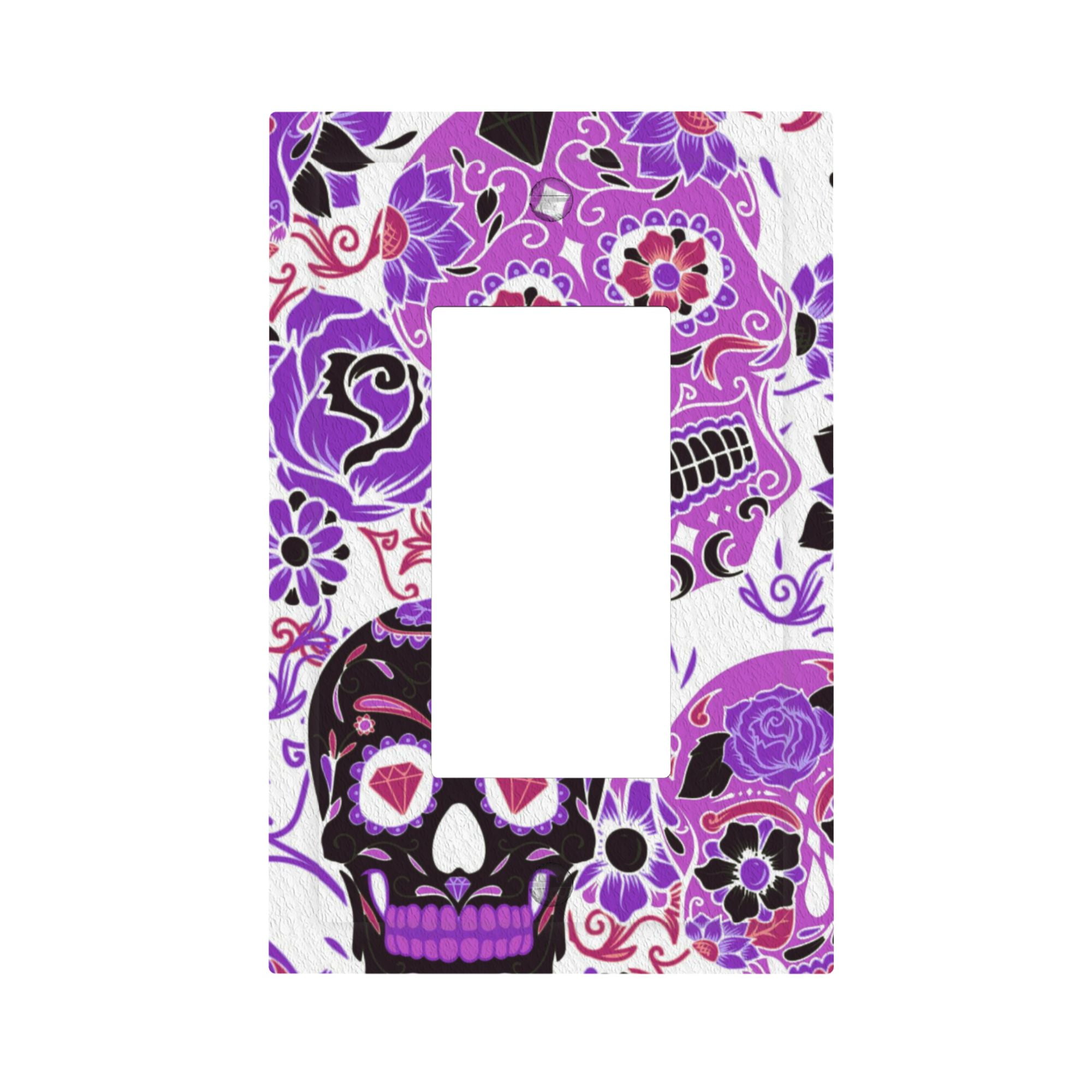 ZICANCN Outlet Covers Wall Plate, Gothic Purple Skeleton Skull Light ...