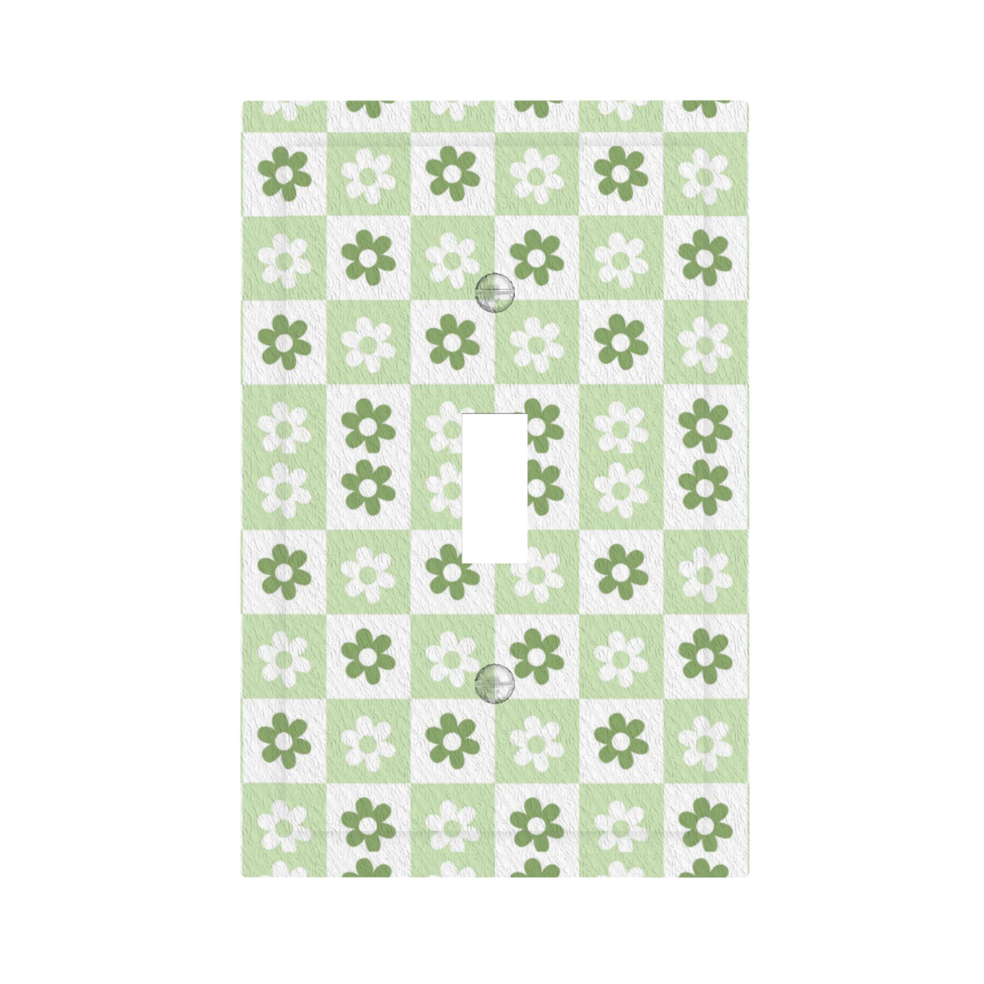 ZICANCN Outlet Covers Wall Plate, Green Floral Patchwork Plaid Light ...