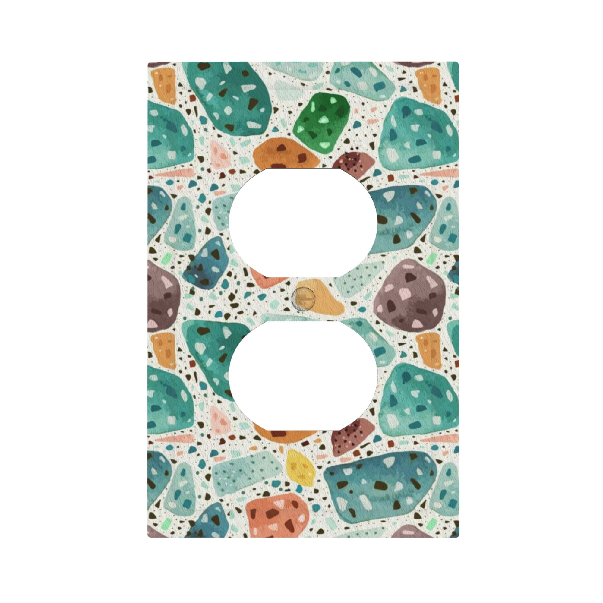 ZICANCN Outlet Covers Wall Plate, Hand Painted Colorful Terrazzo Light ...