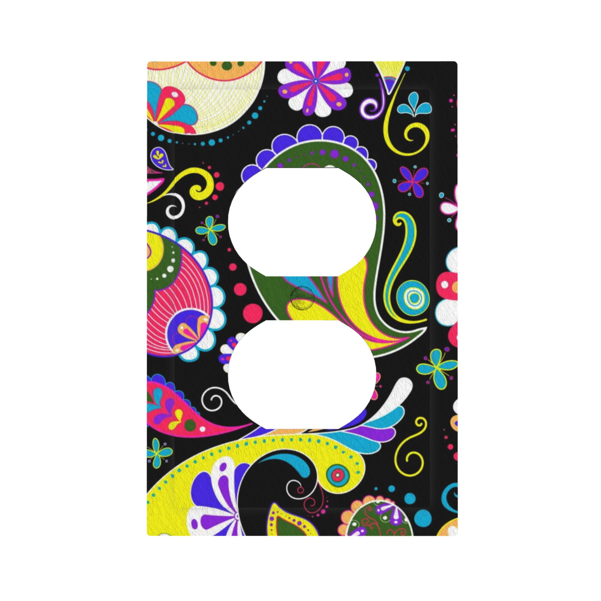 ZICANCN Outlet Covers Wall Plate, Indian Floral Geometric Flower Light ...