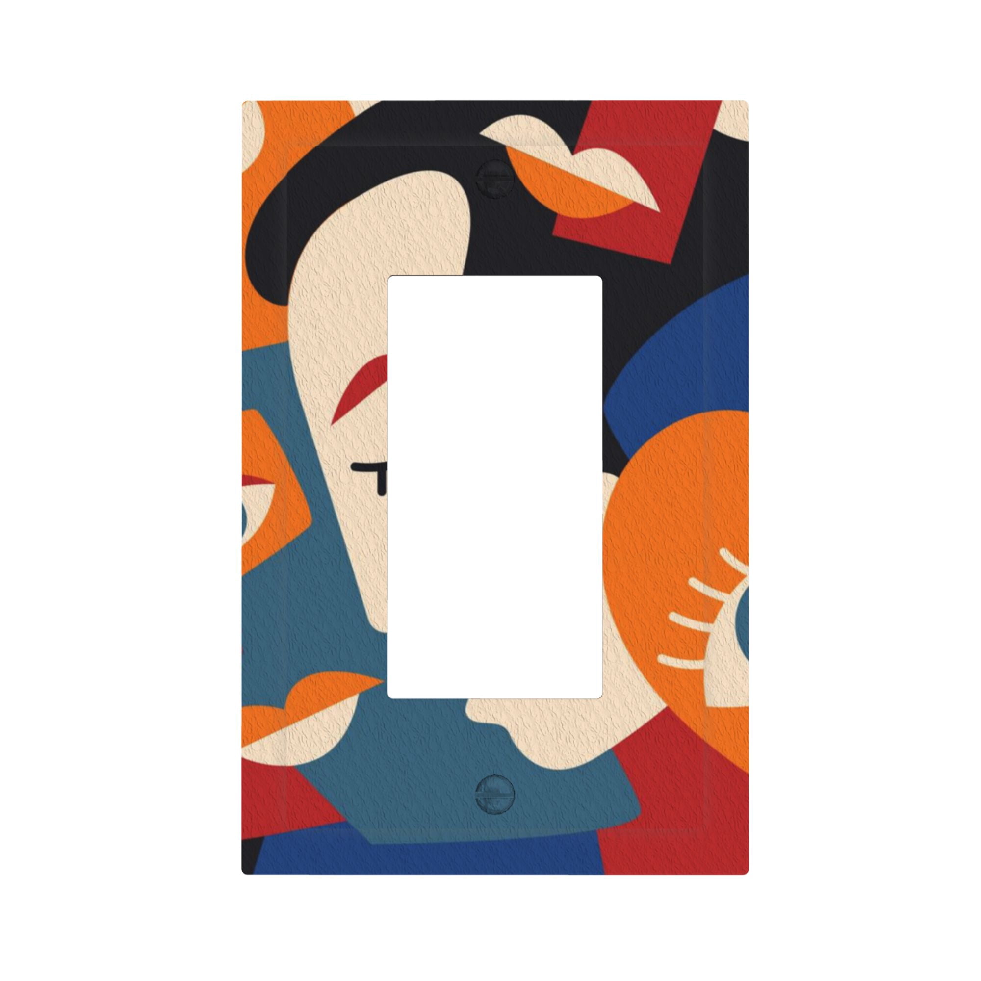 ZICANCN Outlet Covers Wall Plate, Mask Abstract Line Art Light Switch ...