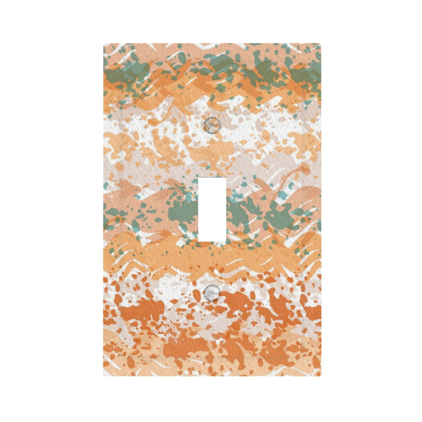 ZICANCN Outlet Covers Wall Plate, Orange Striped Waves Light Switch ...