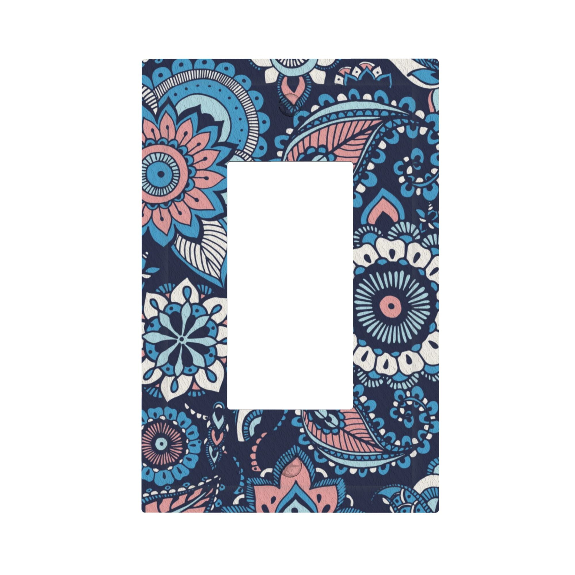 ZICANCN Outlet Covers Wall Plate, Ornate Swirl Blue Floral Light Switch ...