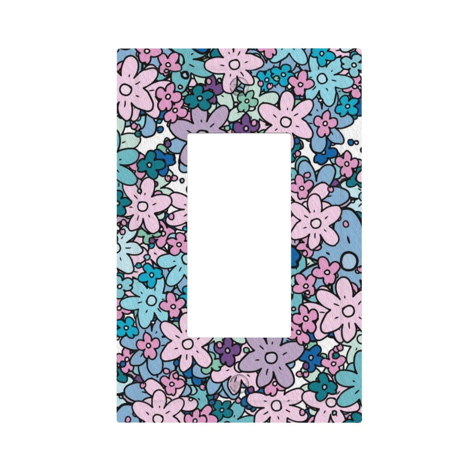 ZICANCN Outlet Covers Wall Plate, Pink Abstract Flower Light Switch ...