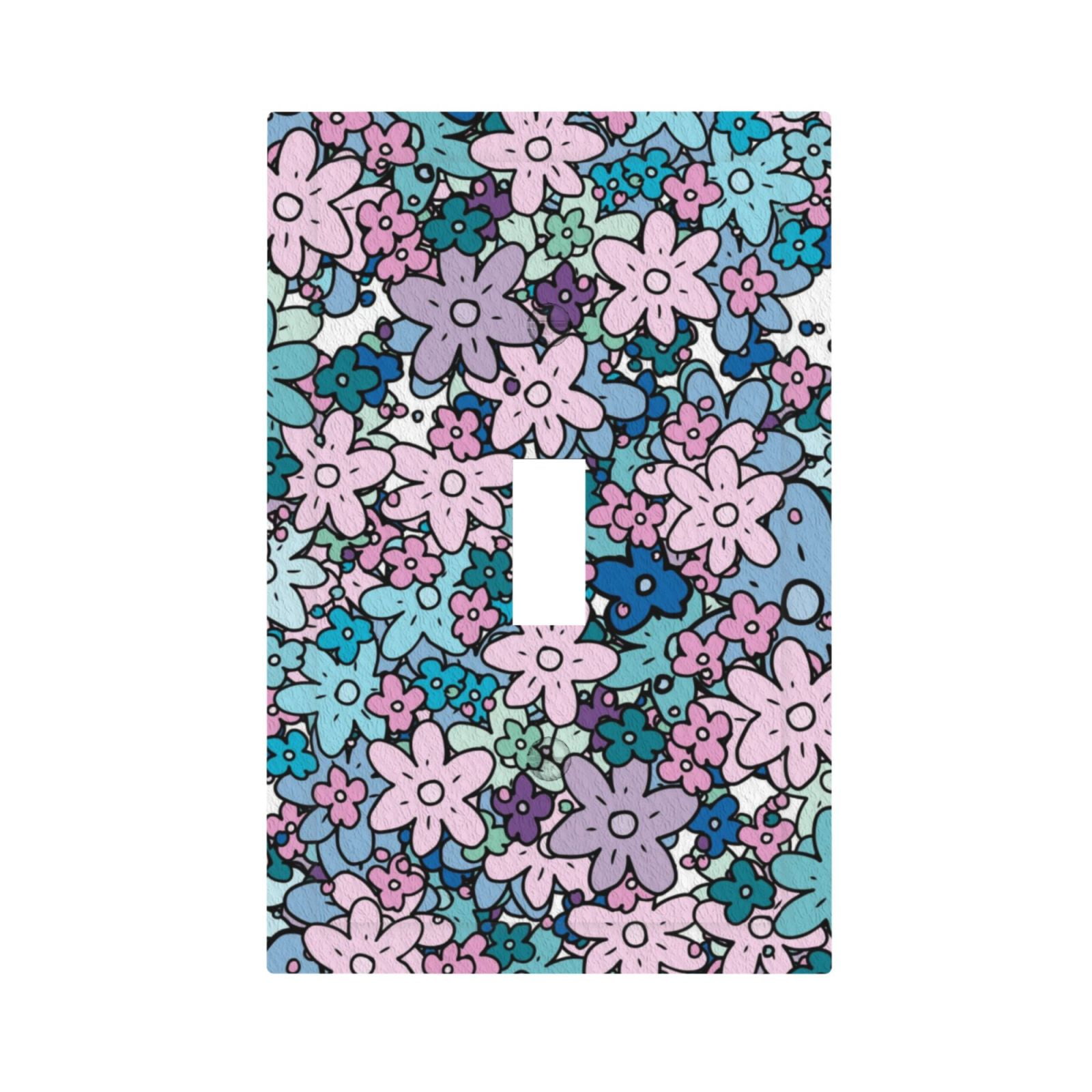ZICANCN Outlet Covers Wall Plate, Pink Abstract Flower Light Switch ...
