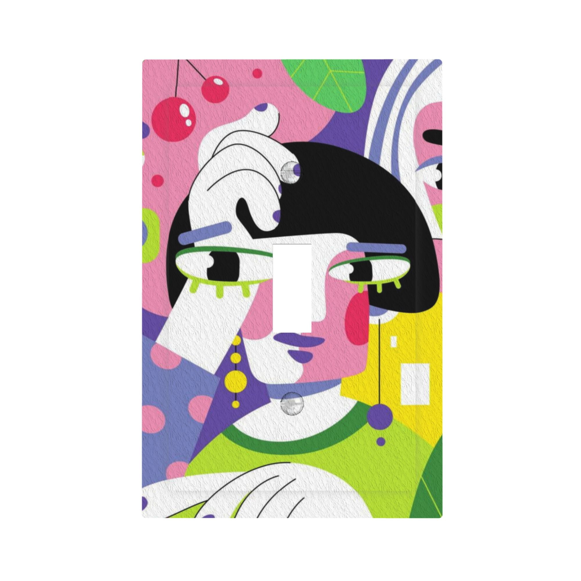 ZICANCN Outlet Covers Wall Plate, Pink Cherry Abstract Art Light Switch ...