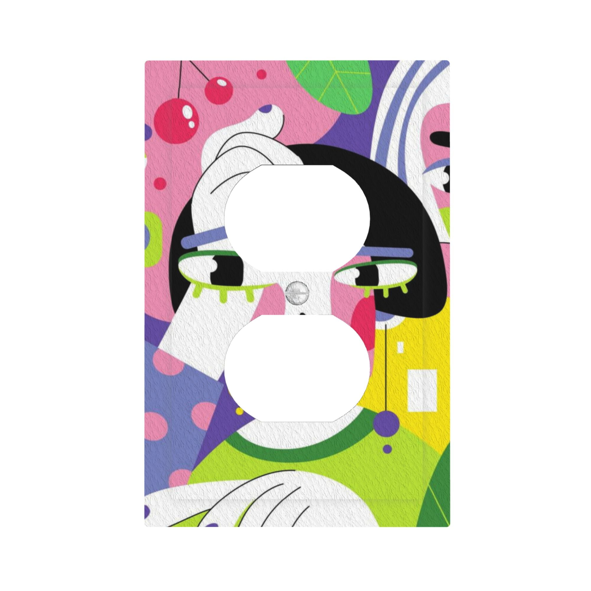 ZICANCN Outlet Covers Wall Plate, Pink Cherry Abstract Art Light Switch ...
