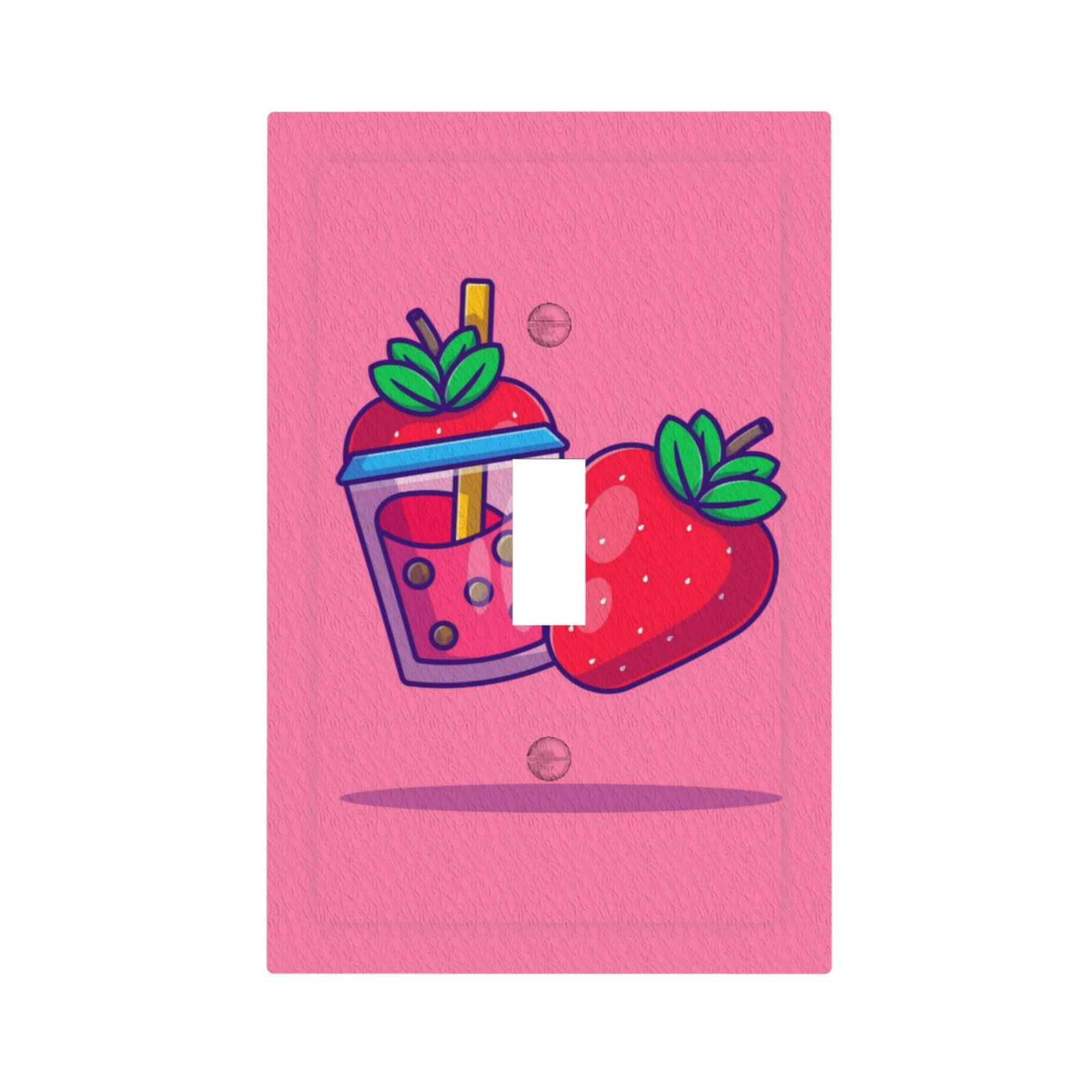 ZICANCN Outlet Covers Wall Plate, Pink Strawberry Drink Chocolate ...