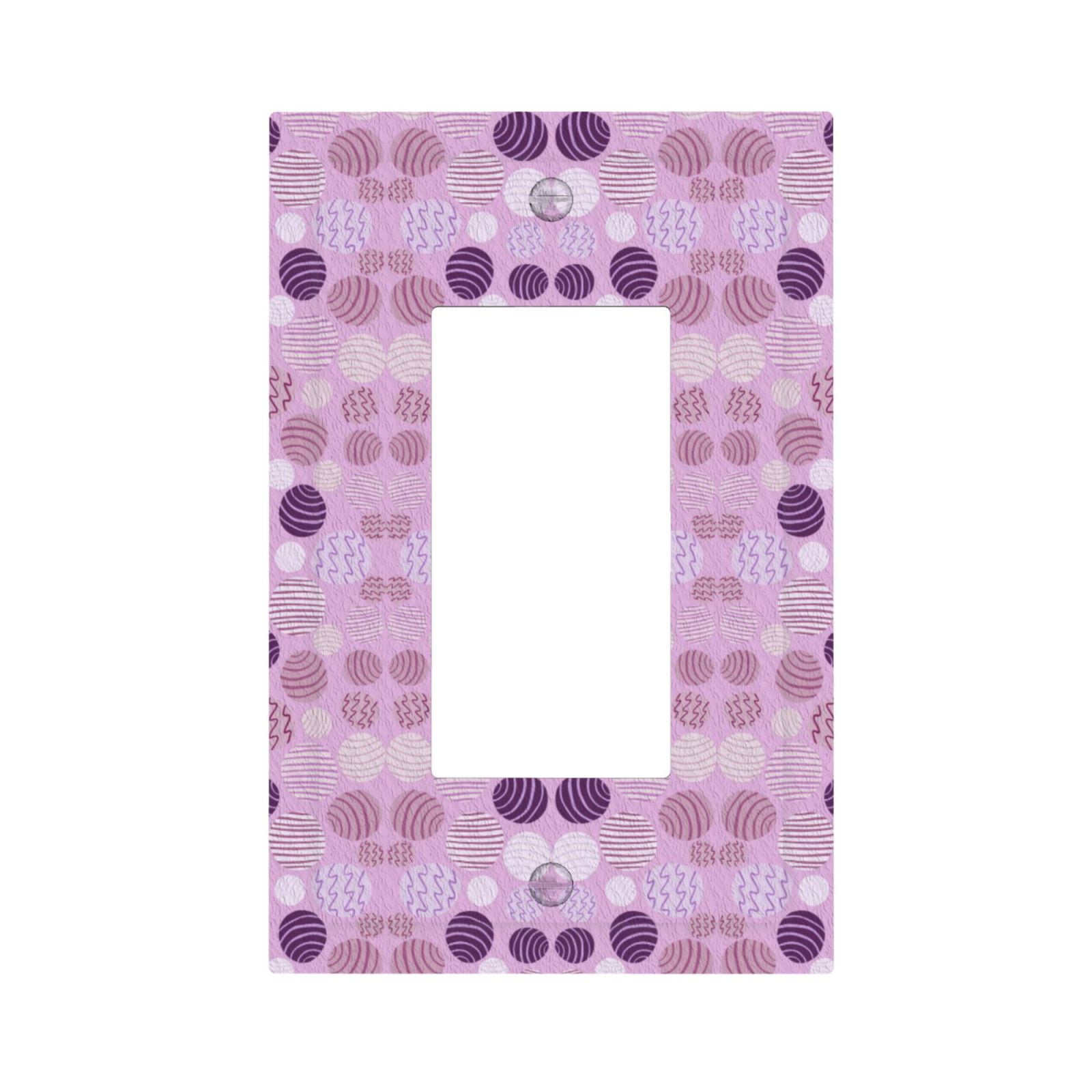 ZICANCN Outlet Covers Wall Plate, Purple Line Flower Light Switch Cover Decorative, Duplex ...