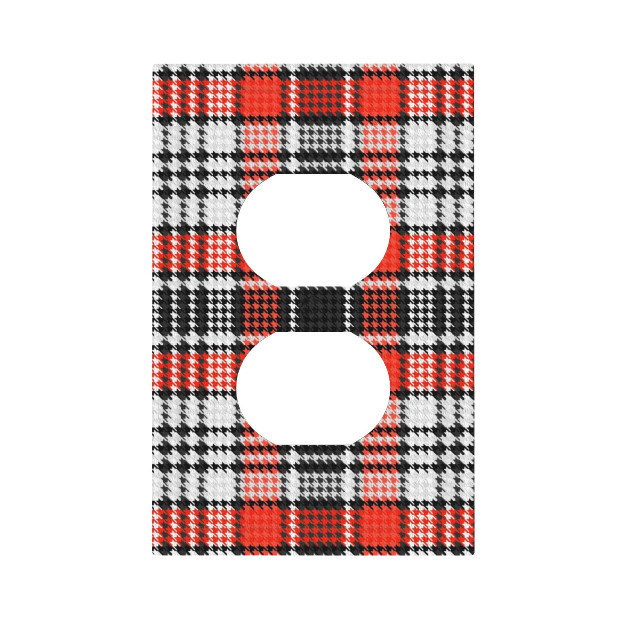 ZICANCN Outlet Covers Wall Plate, Red Black Modren Stripe Plaid Light ...