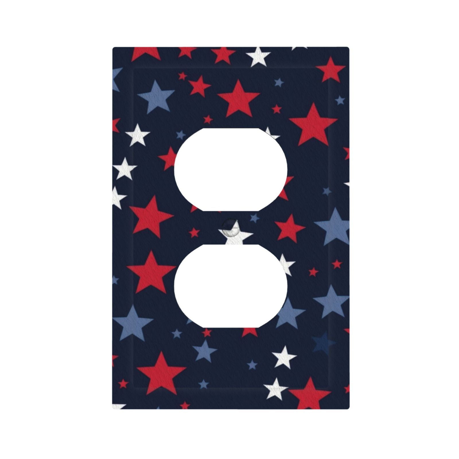ZICANCN Outlet Covers Wall Plate, Red White Stars Background Light ...