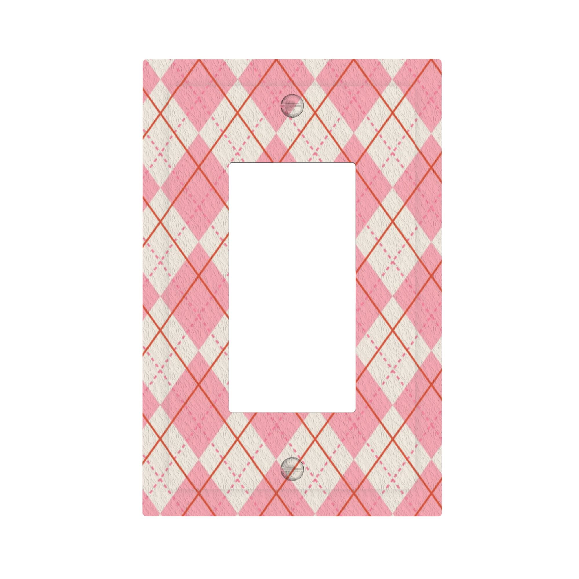 ZICANCN Outlet Covers Wall Plate, Rhombus Pink Abstract Geometric Light ...