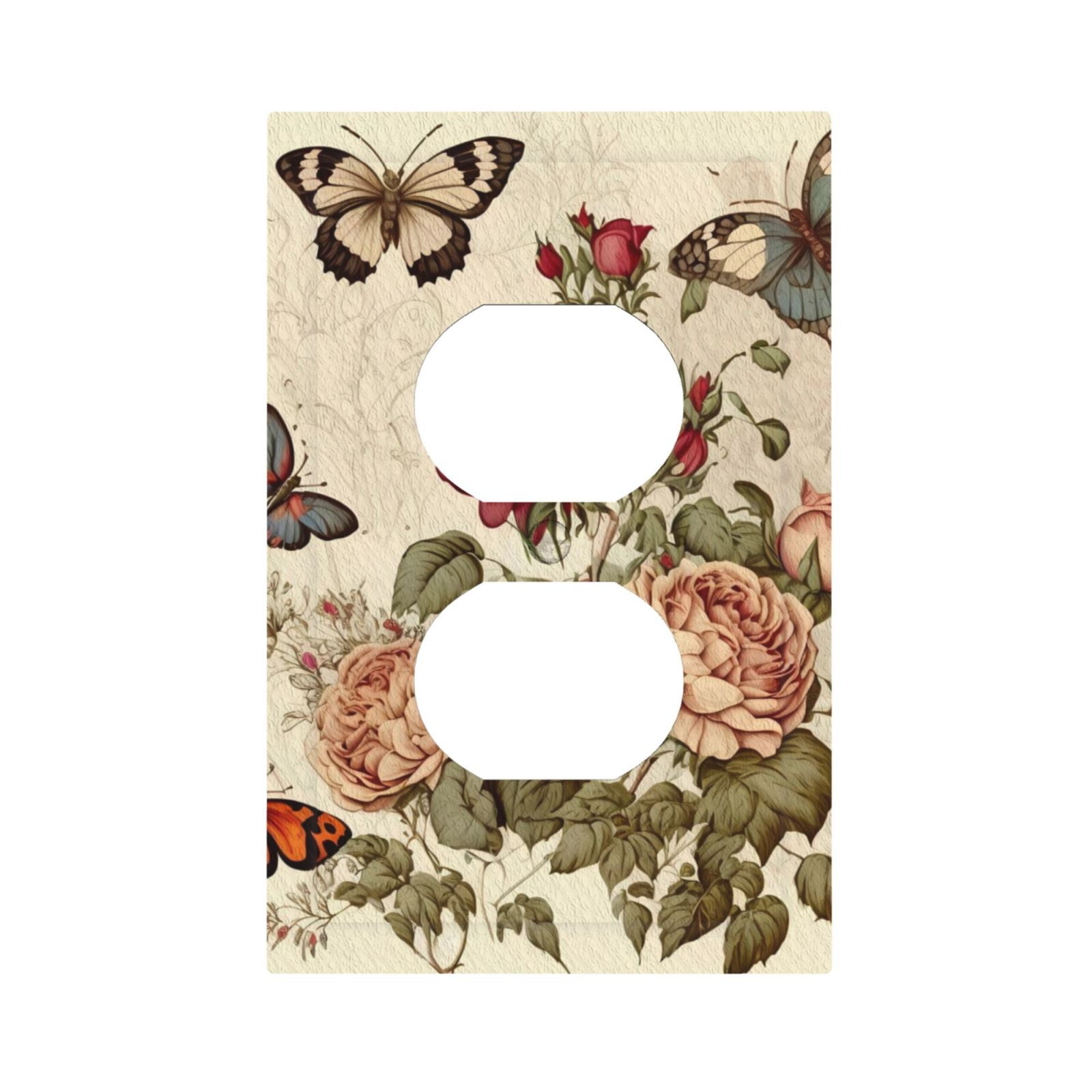 ZICANCN Outlet Covers Wall Plate, Decorative Roses Butterflies Design ...