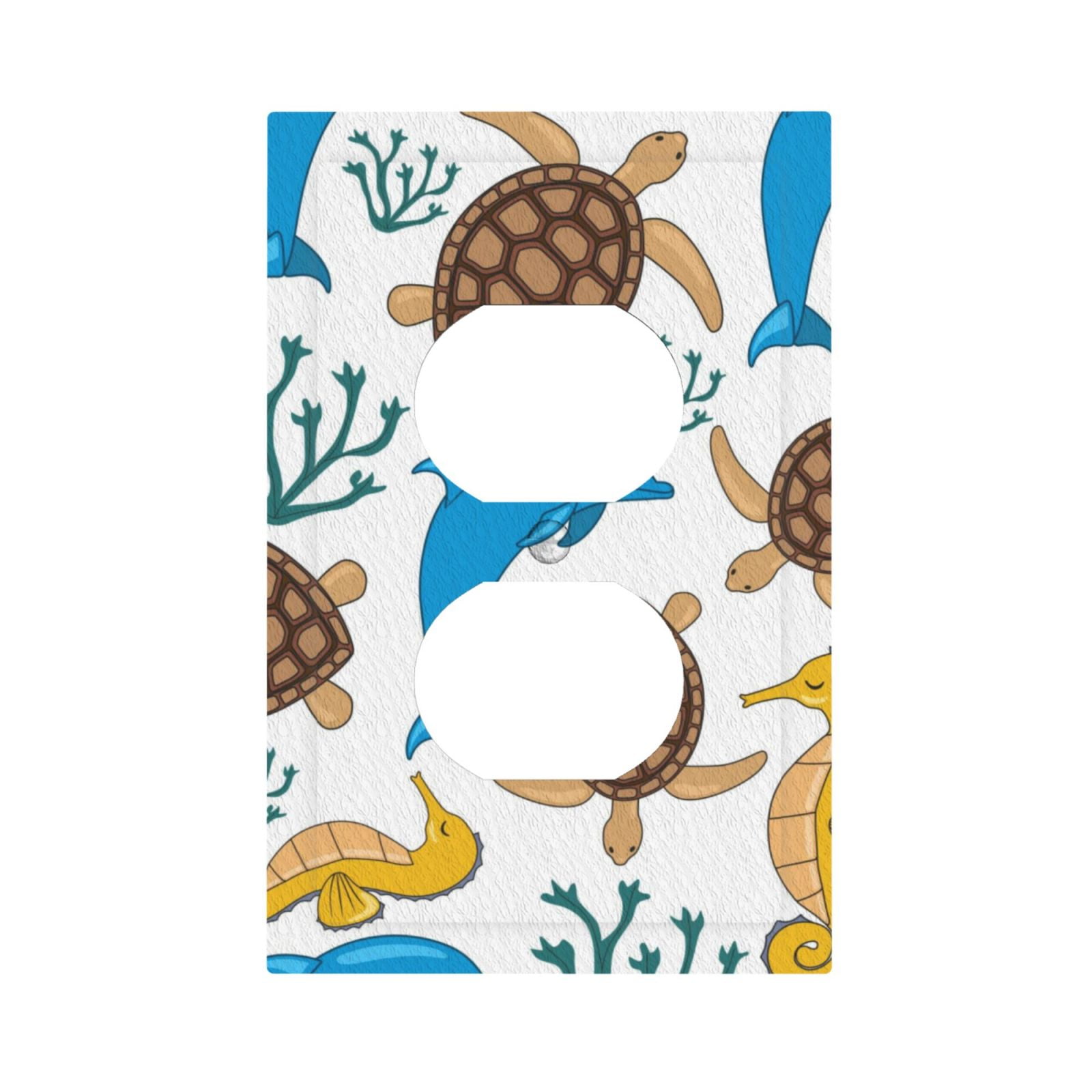 ZICANCN Outlet Covers Wall Plate, Seamless Seahorse Turtle Dolphin ...