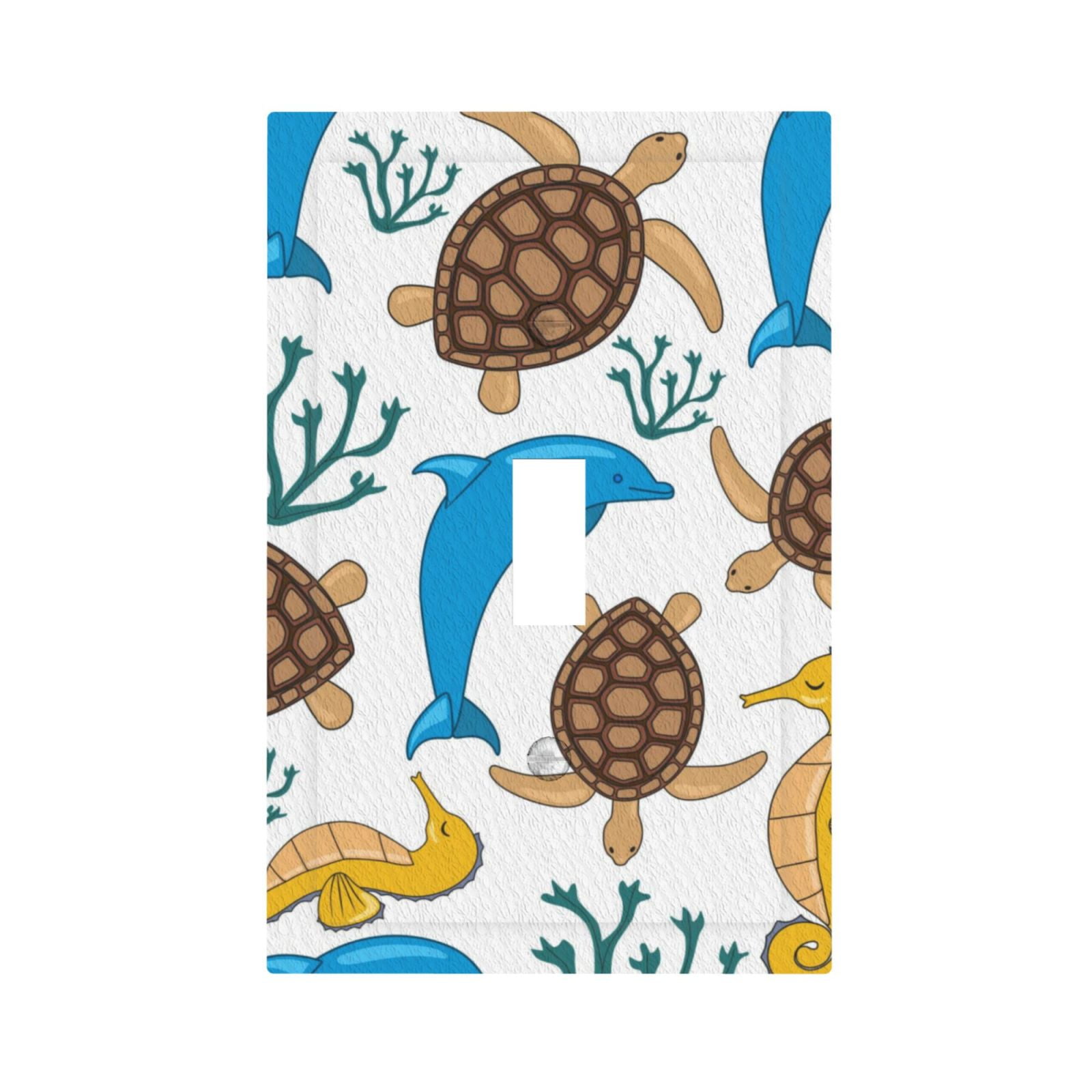 ZICANCN Outlet Covers Wall Plate, Seamless Seahorse Turtle Dolphin ...