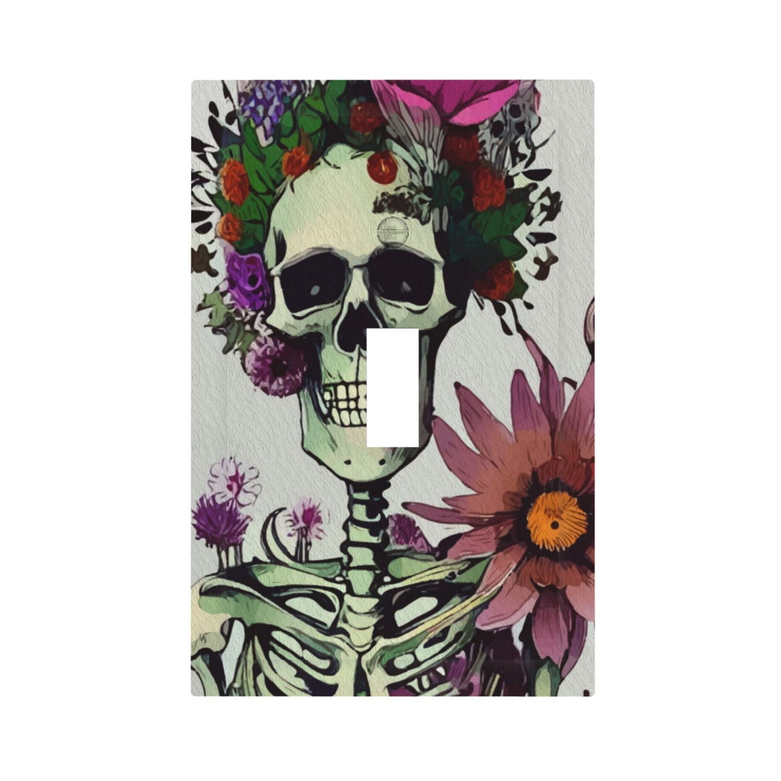 ZICANCN Outlet Covers Wall Plate, Skeleton Flowers Light Switch Cover ...