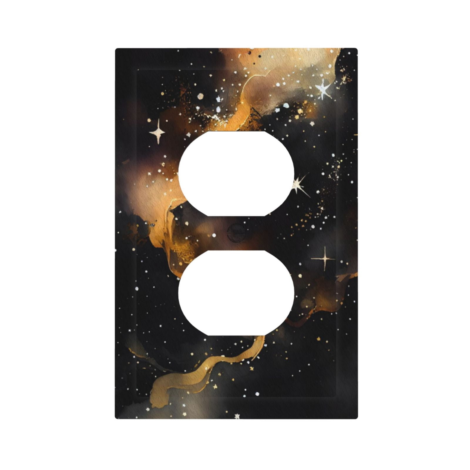 ZICANCN Outlet Covers Wall Plate, Space Galaxy Golden Waves Stars Light ...