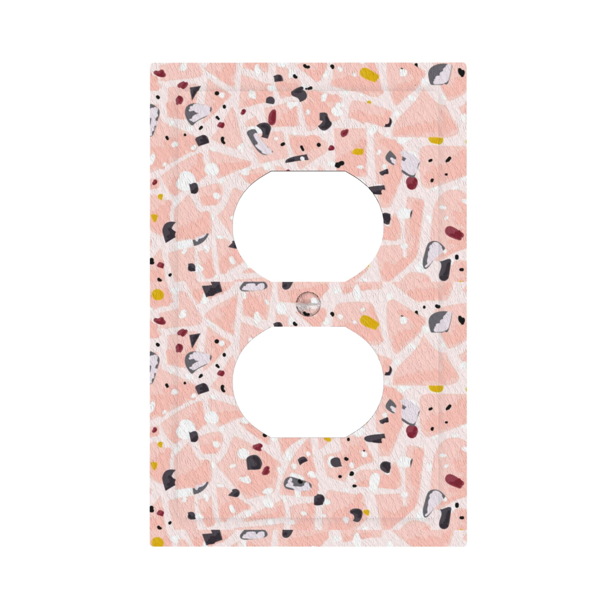 ZICANCN Outlet Covers Wall Plate, Terrazzo Seamless Coral Pink Light ...