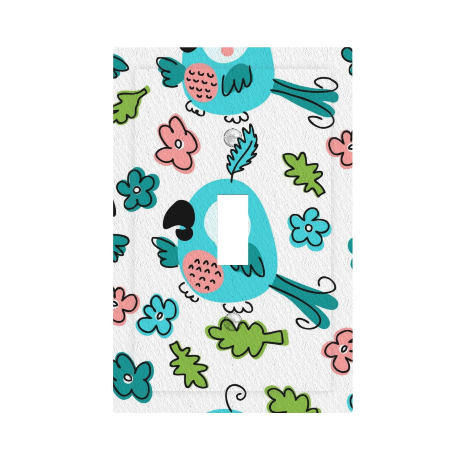 ZICANCN Outlet Covers Wall Plate, Tropical Birds Parrot Cartoon Light ...