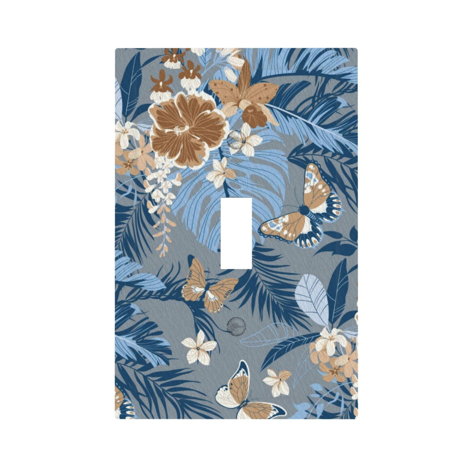ZICANCN Outlet Covers Wall Plate, Tropical Elegant Flowers Blue Light ...