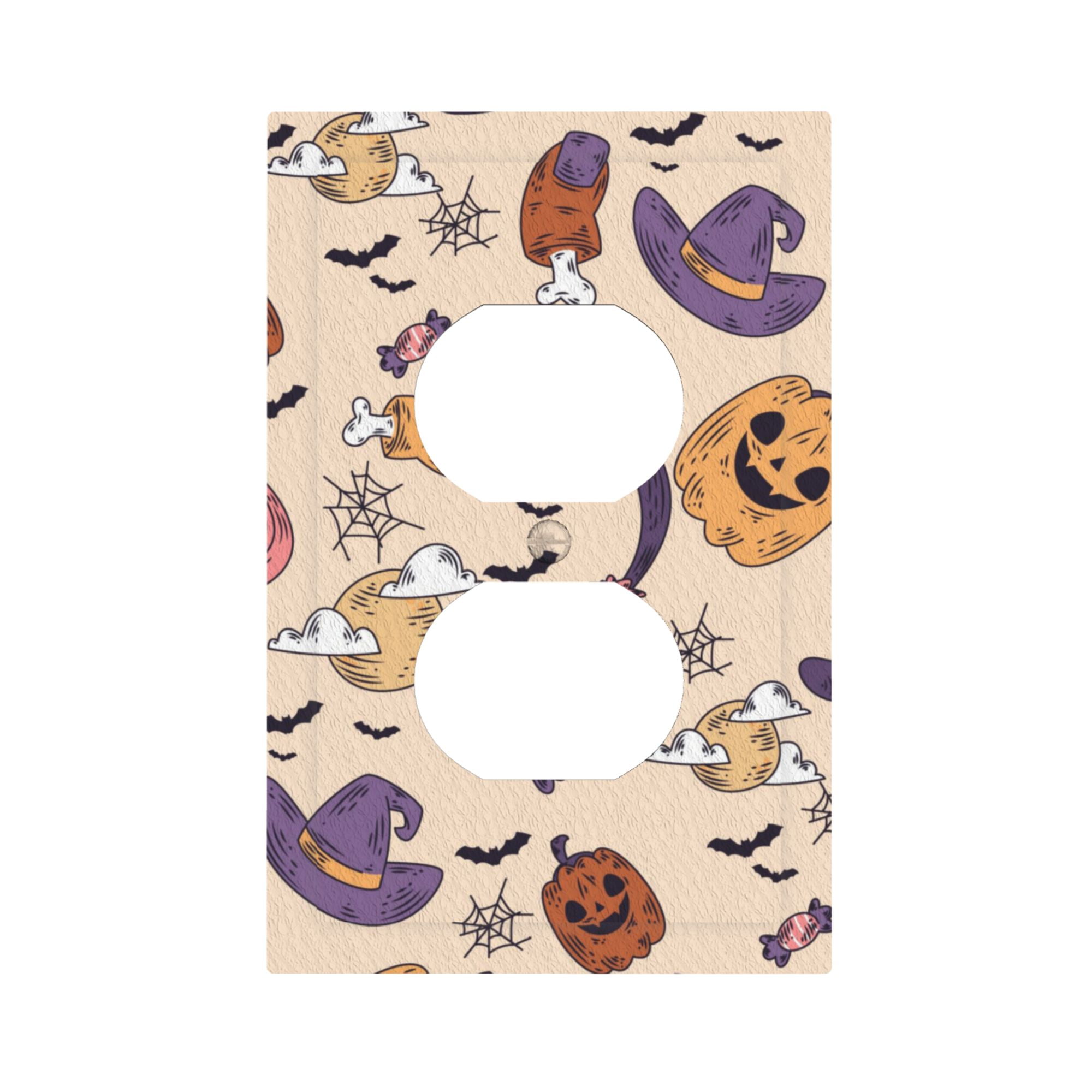 ZICANCN Outlet Covers Wall Plate, Vintage Halloween Scary Spooky Light ...