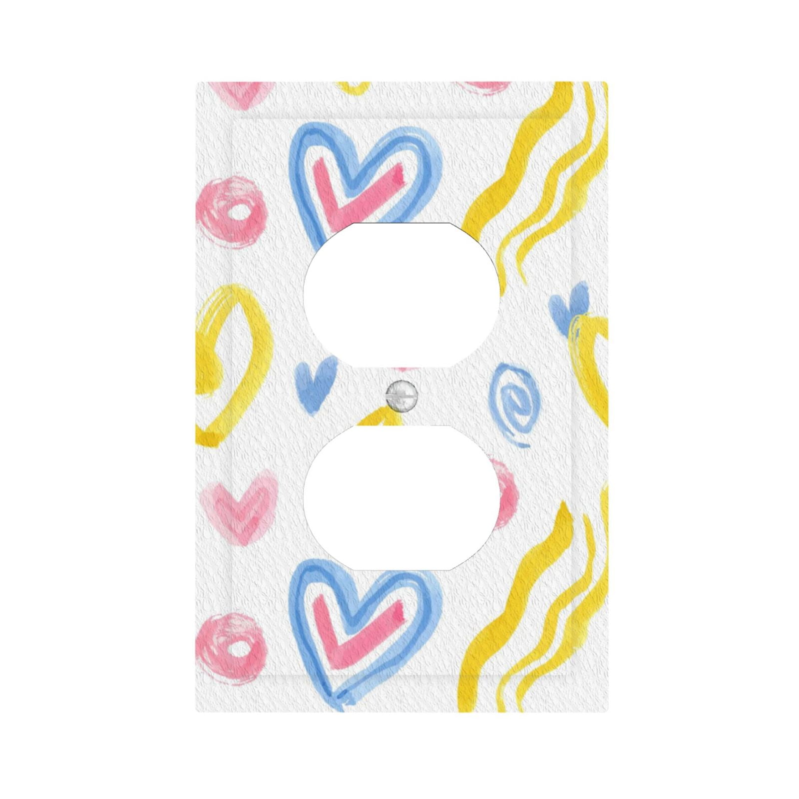 ZICANCN Outlet Covers Wall Plate, Watercolor Abstract Heart Light ...