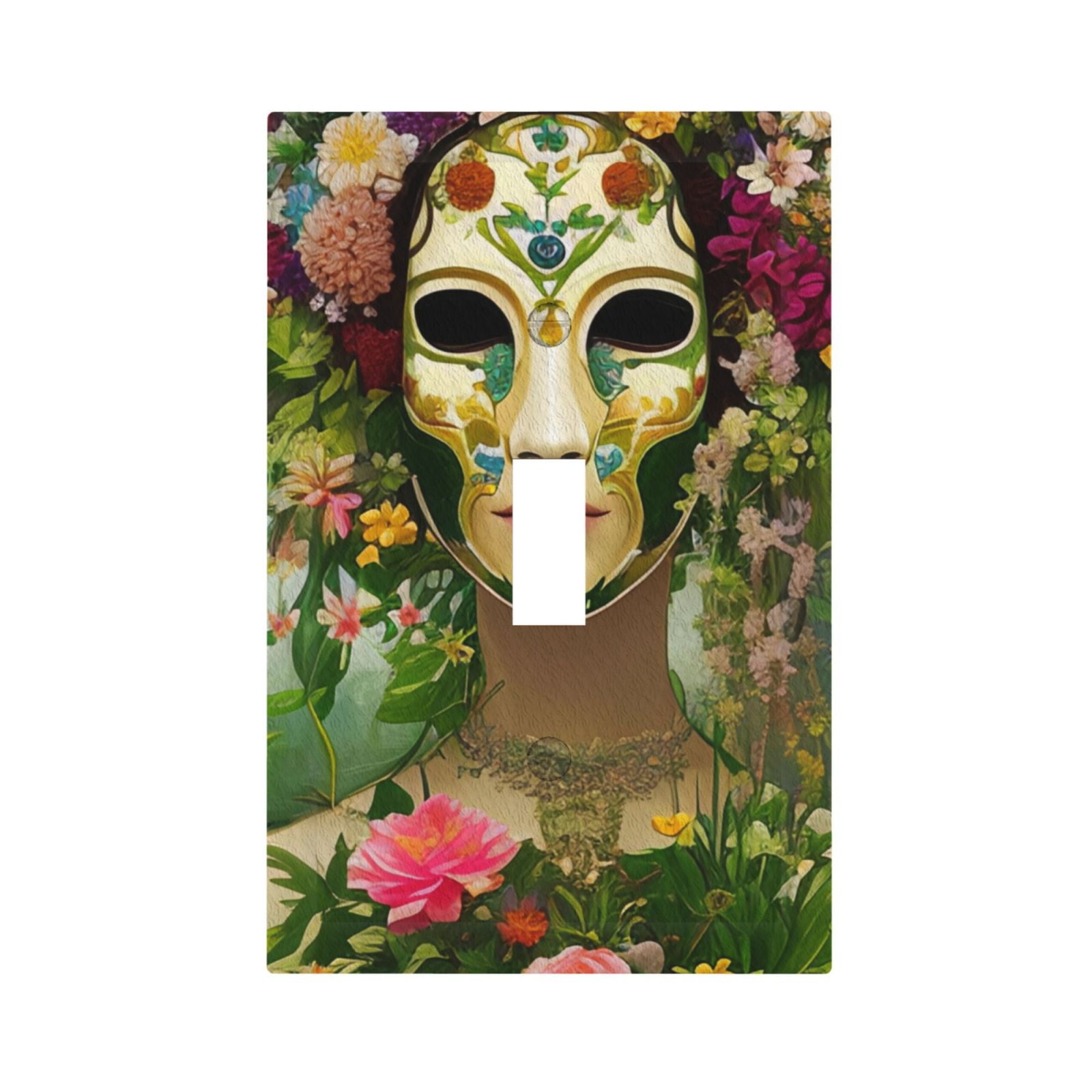 ZICANCN Outlet Covers Wall Plate, Woman Mask Flower Light Switch Cover ...