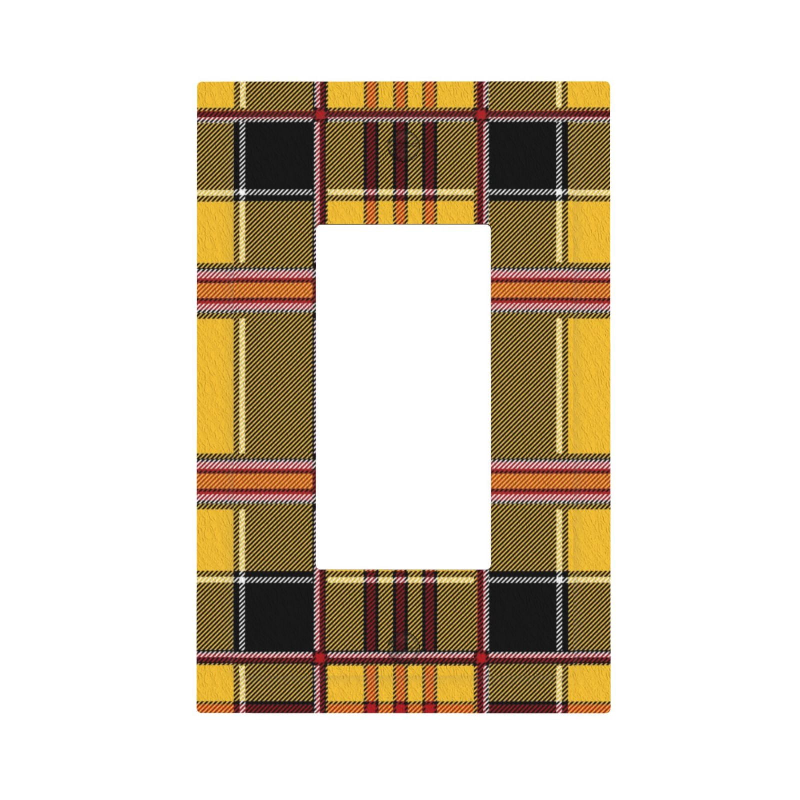 ZICANCN Outlet Covers Wall Plate, Yellow Plaid Scottish Light Switch ...