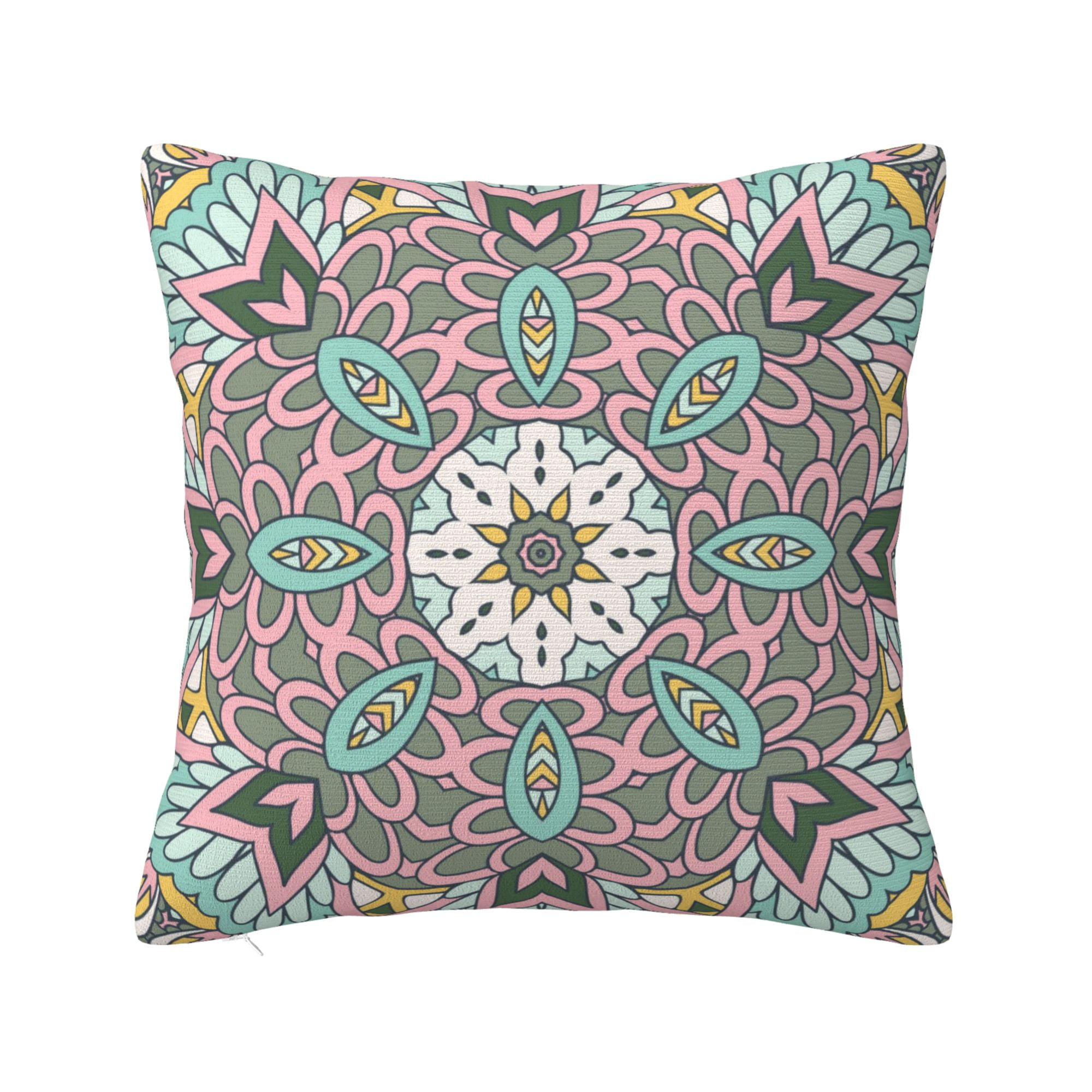 ZICANCN Paisley Floral Mandala Throw Pillow Covers, Bed Couch Sofa Knit ...