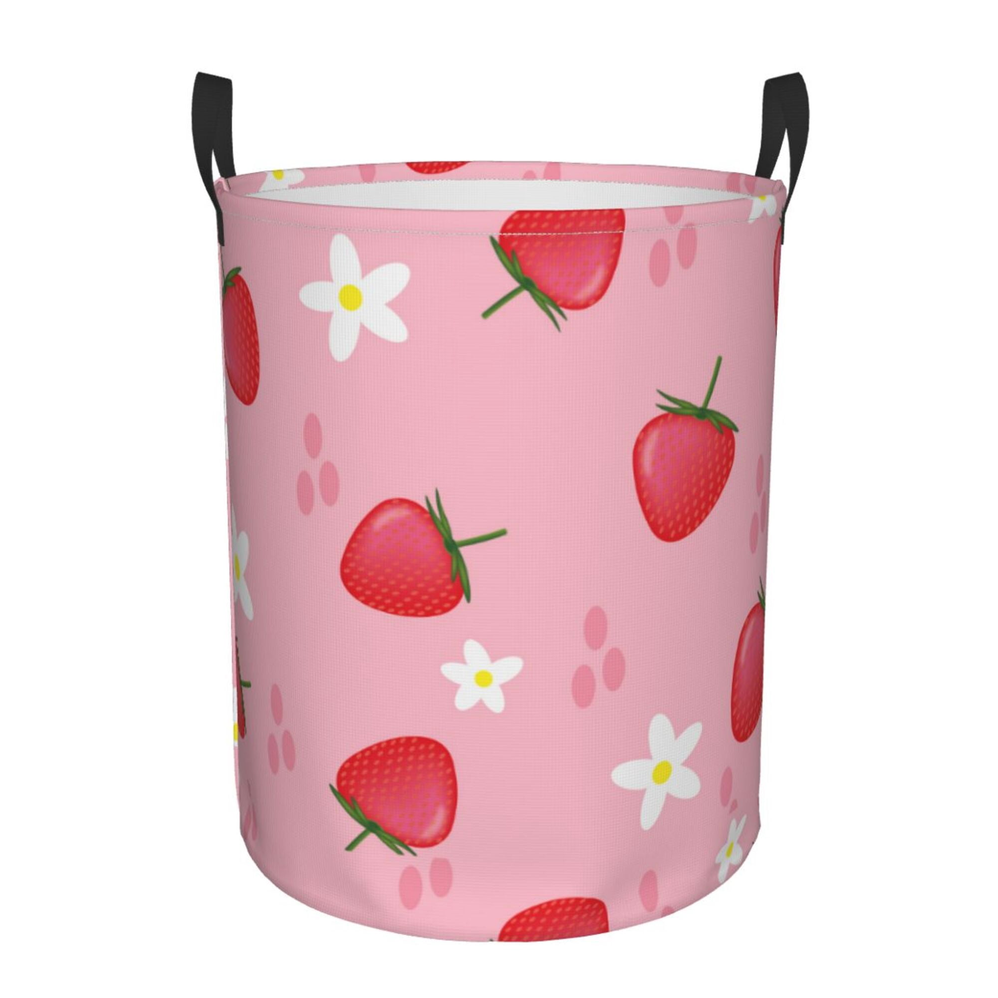 ZICANCN Pink Strawberries Flowers Laundry Basket Organizer , Dirty ...