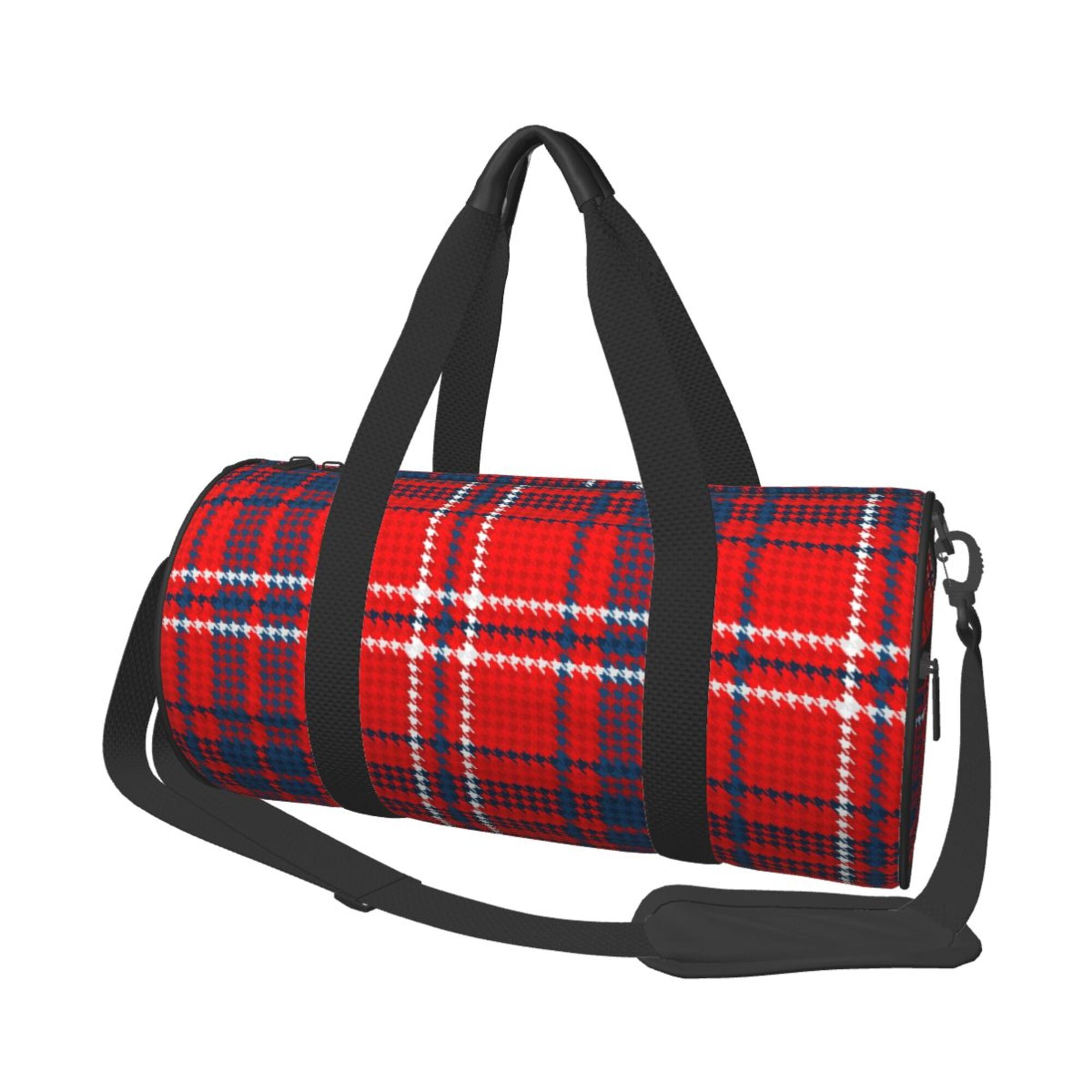 ZICANCN Red Blue Checkered Stripes Travel Duffle Bag, Sports Tote Gym Bag Weekenders Bags for ...
