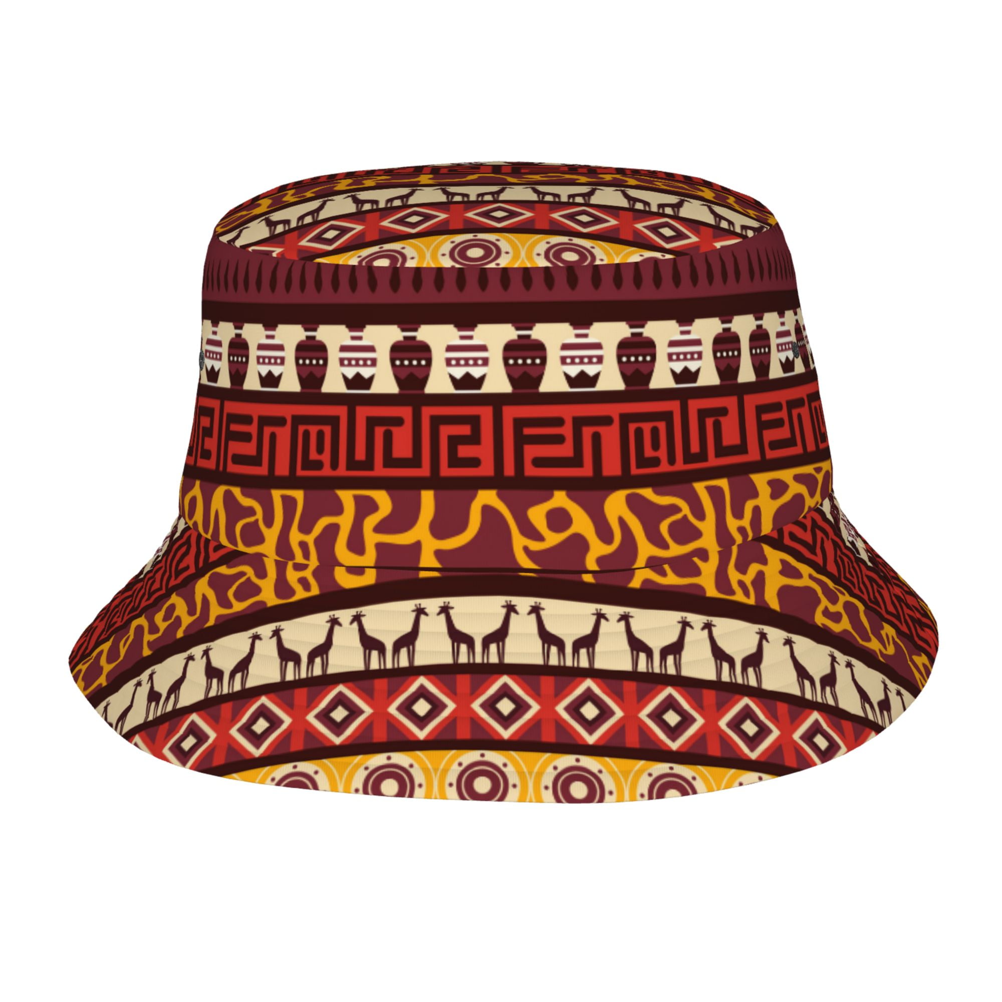 ZICANCN Retro Strip Tribal Style Bucket Hat , Unisex Print Double-Side ...