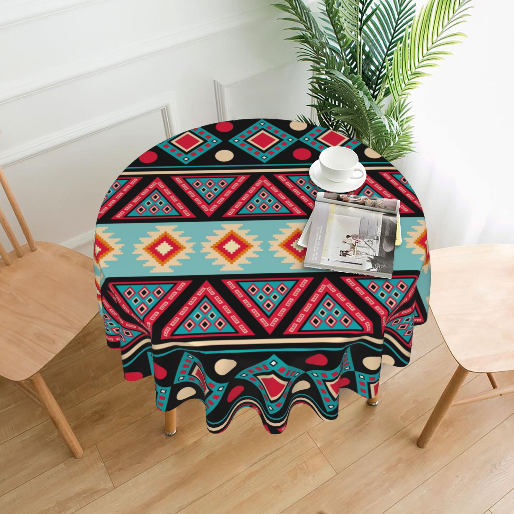 ZICANCN Round Table Cloths 60 Inch, Bohemian Southwestern Native Retro ...
