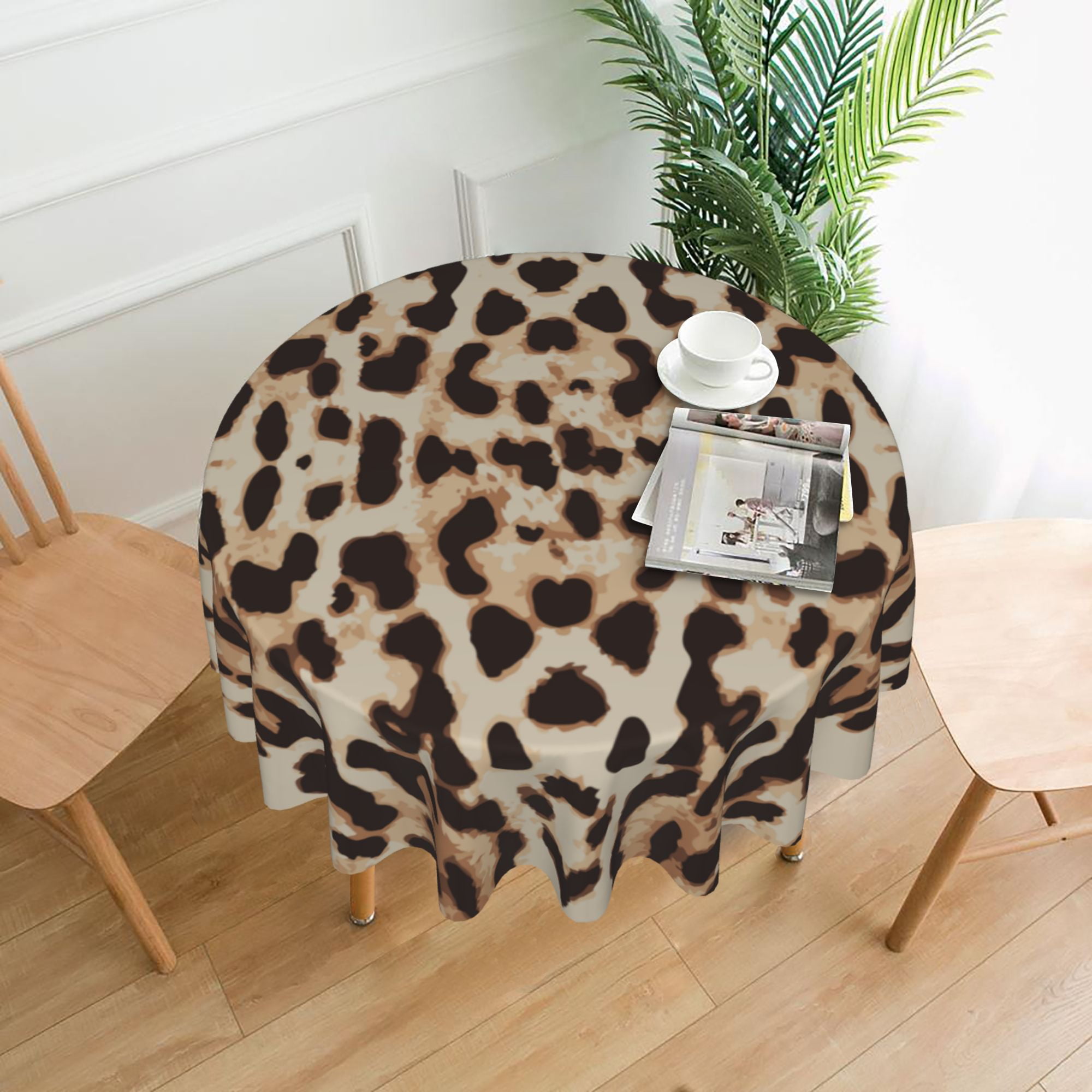 ZICANCN Round Table Cloths 60 Inch, Funky Leopard Print Table Cover ...