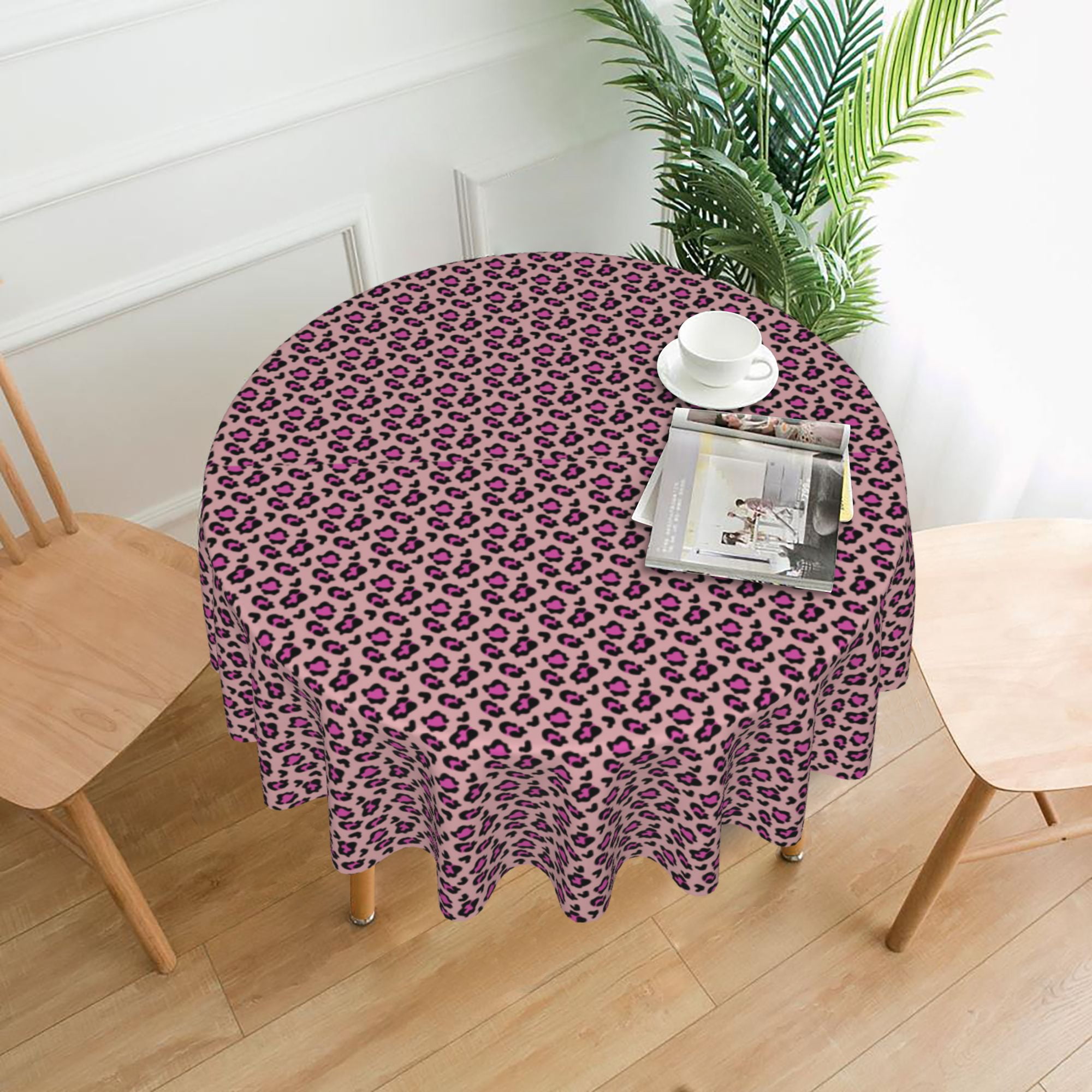ZICANCN Round Table Cloths 60 Inch, Stylish Leopard Fashion Purple ...