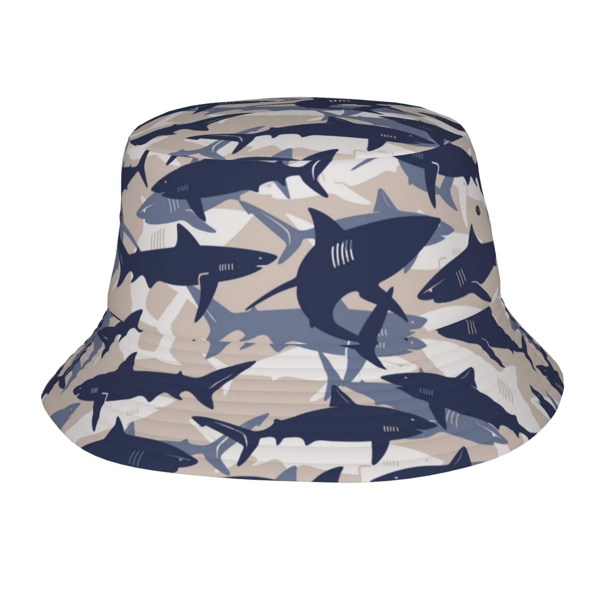 ZICANCN Shark Oil Painting Bucket Hat , Unisex Print Double-Side-Wear ...