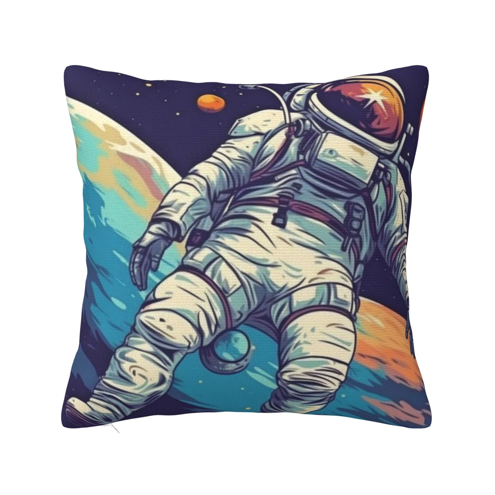 ZICANCN Space Galaxy Astronaut Throw Pillow Covers, Bed Couch Sofa Knit ...