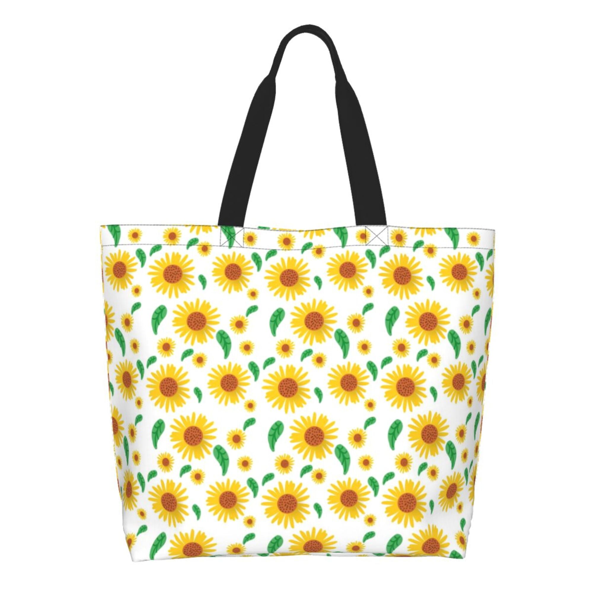 ZICANCN Sunflower Template Flower Tote Bag, Grocery Bags Reusable ...