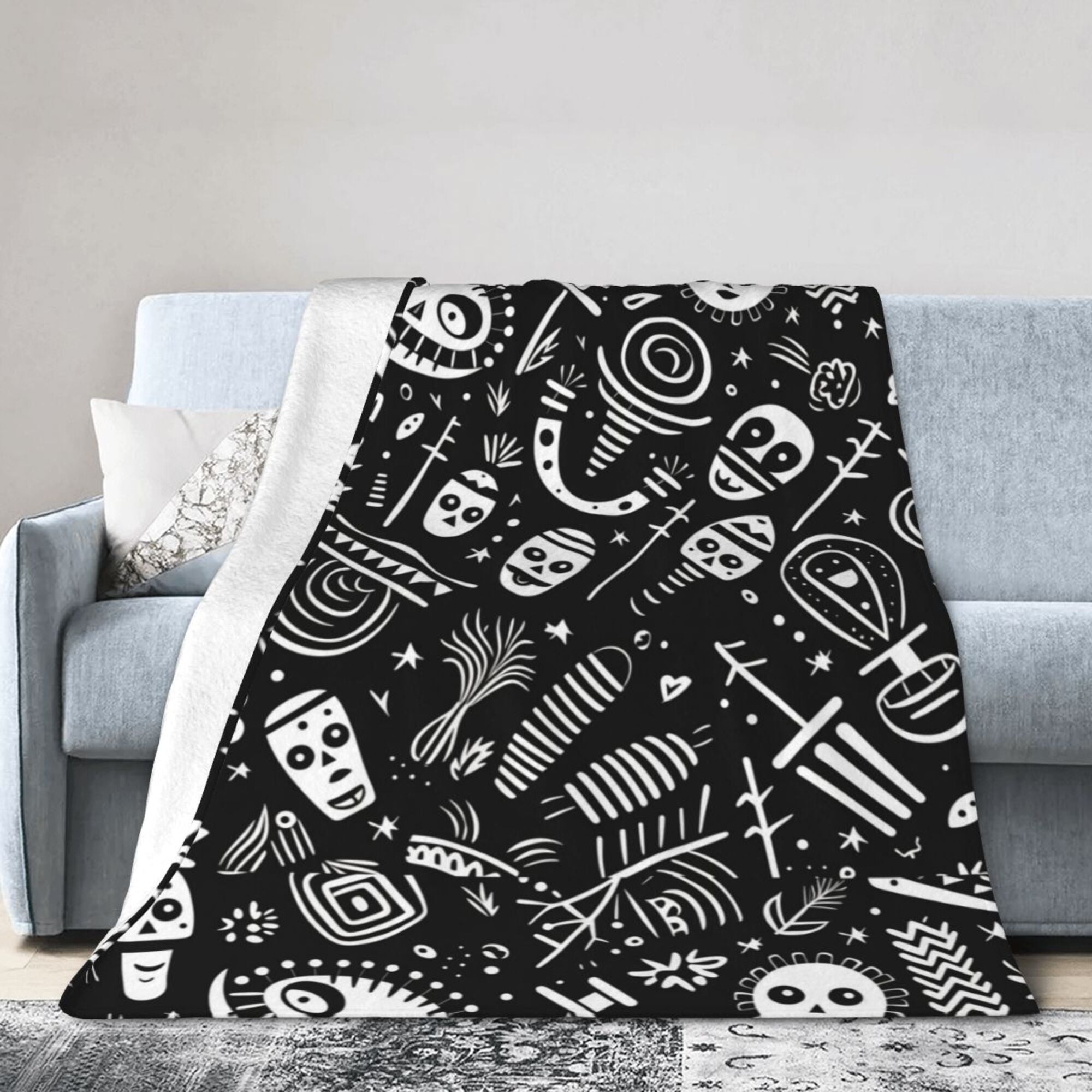 ZICANCN Throw Blanket Black Evil Skeleton , Couch Ultra Soft Micro ...