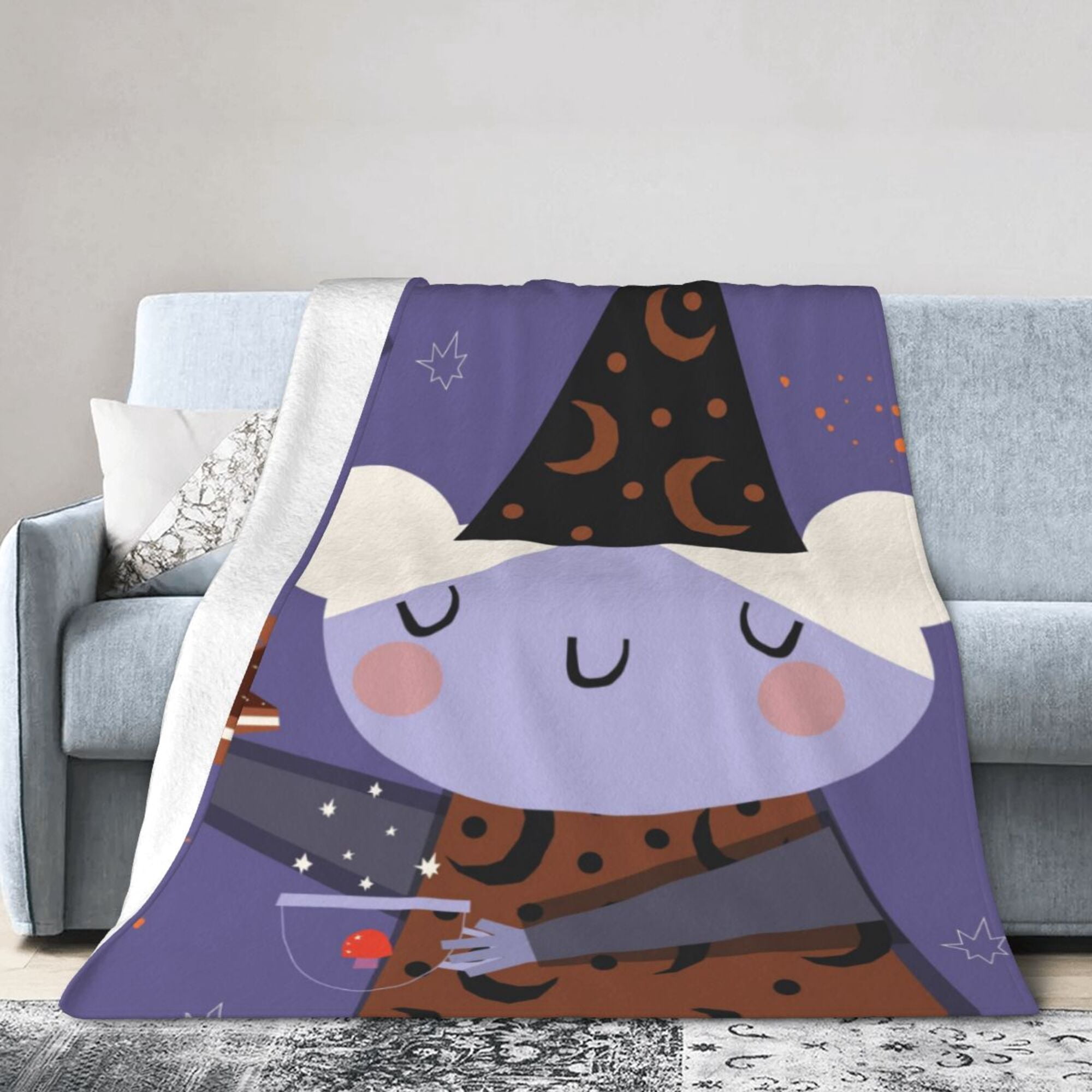 ZICANCN Throw Blanket Cute Witch Cartoon Character , Couch Ultra Soft ...