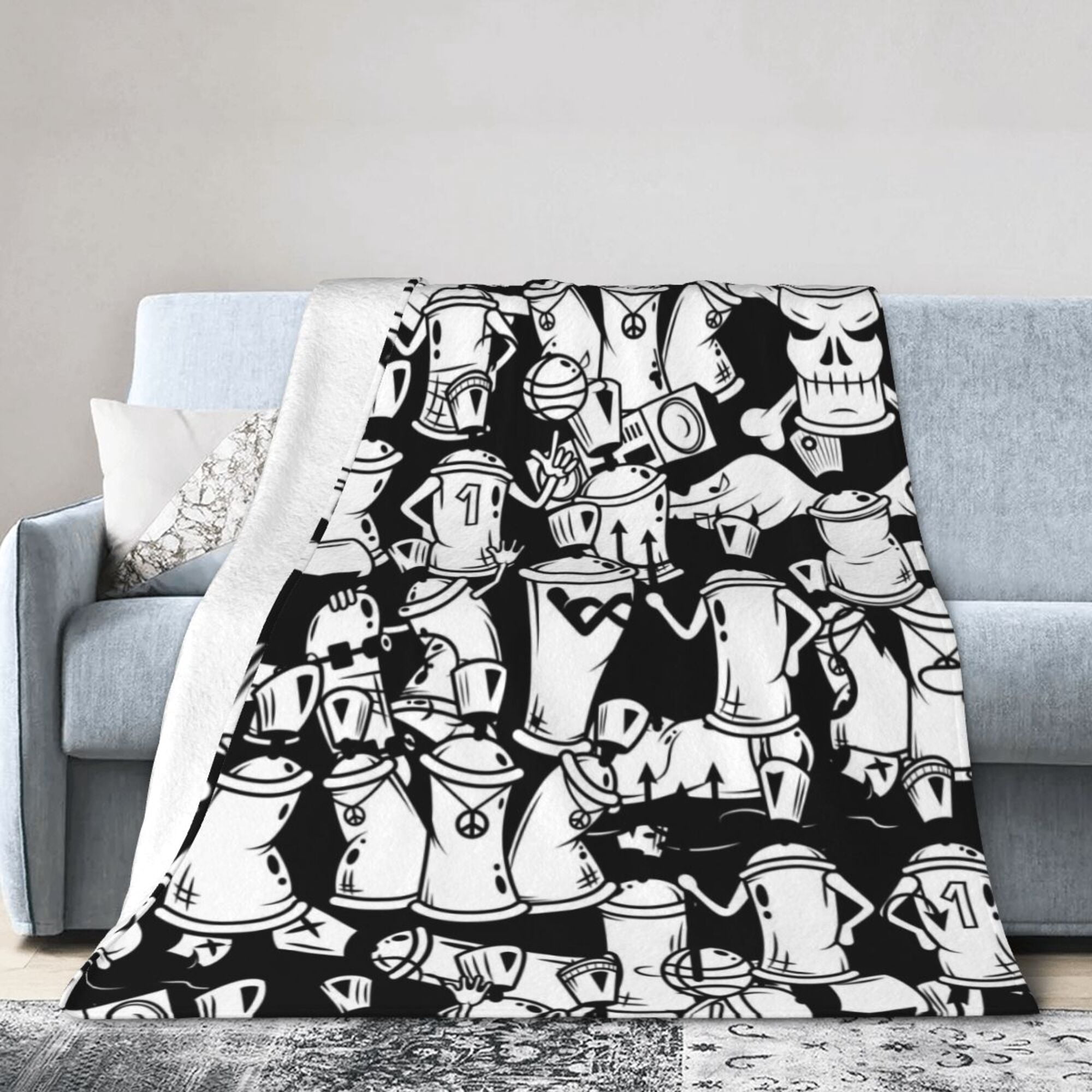 ZICANCN Throw Blanket Graffiti Spray Can Sketch , Couch Ultra Soft ...