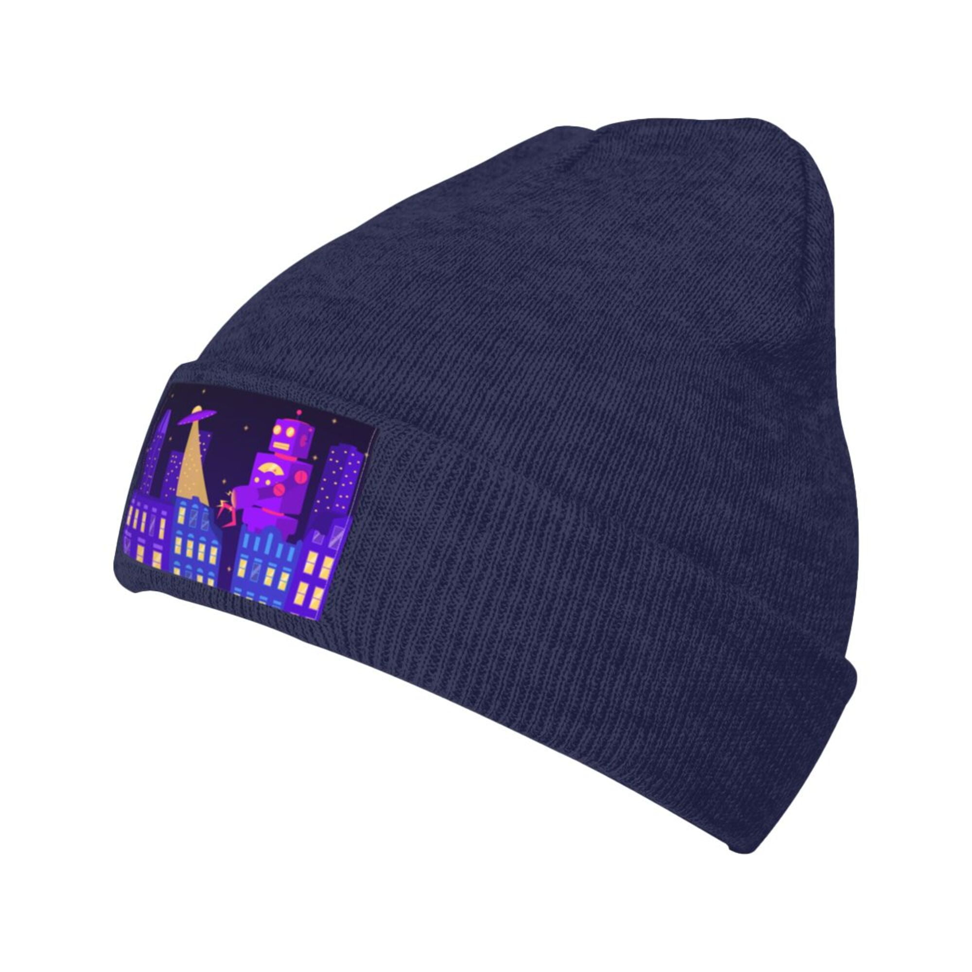 ZICANCN Vaporwave Robot Alien Spaceship Knit Beanie Hat, Winter Cap ...
