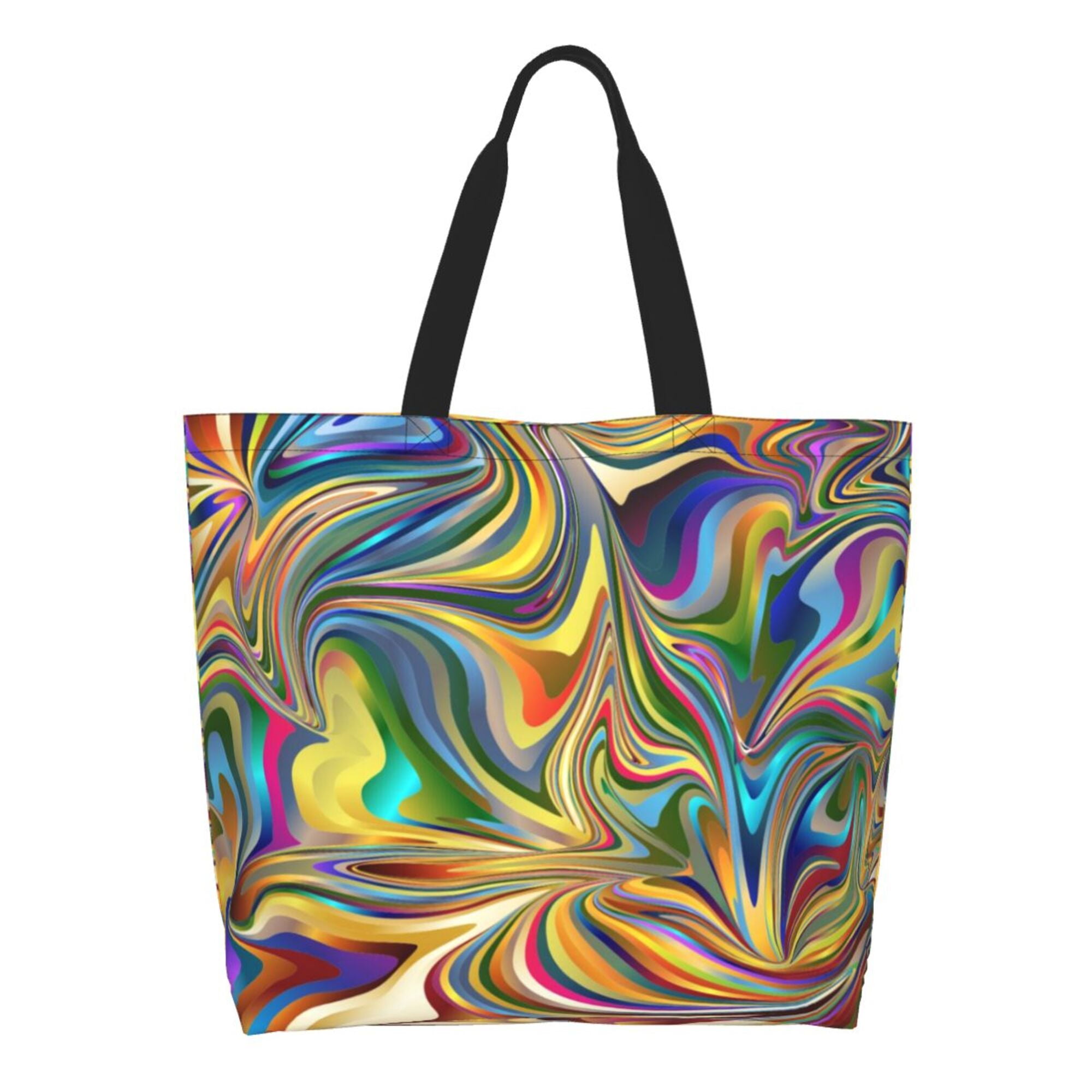 ZICANCN Wallpaper Distorted Psychedelic Tote Bag, Grocery Bags Reusable ...