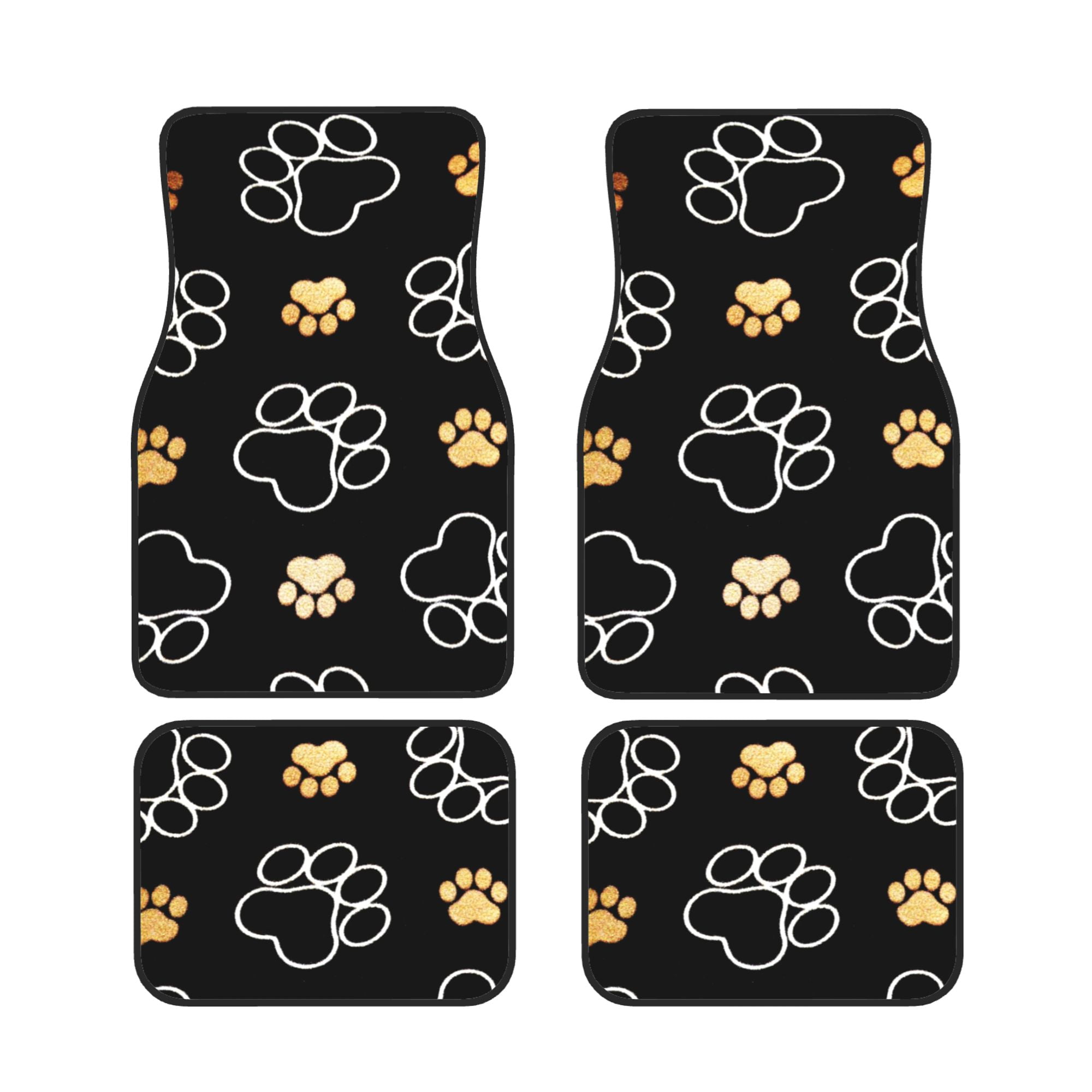 ZICANCN Waterproof Car Floor Mats Full Set, Animals Dog Pawprint Tracks ...