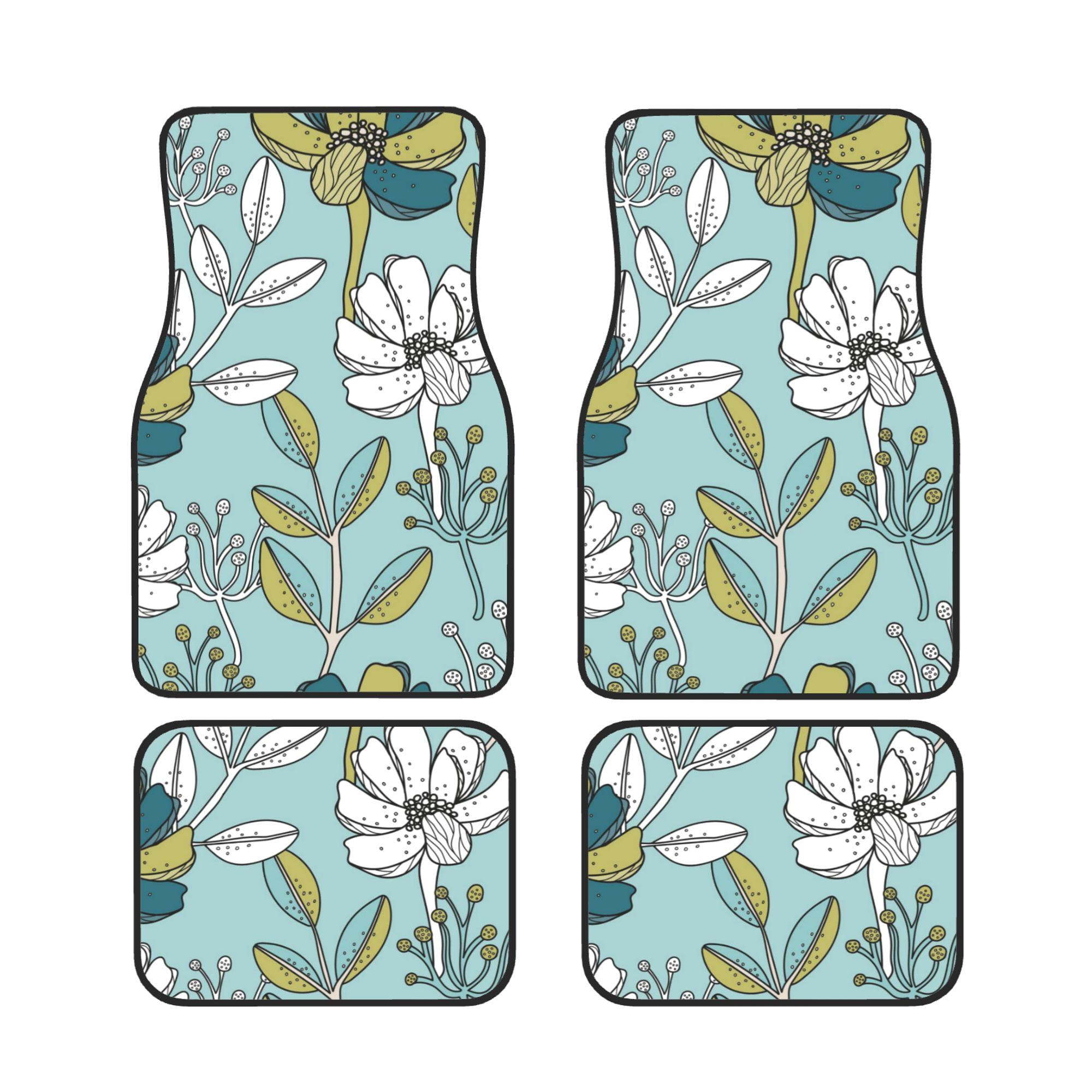 ZICANCN Waterproof Car Floor Mats Full Set, Beauty Feminine Rose ...