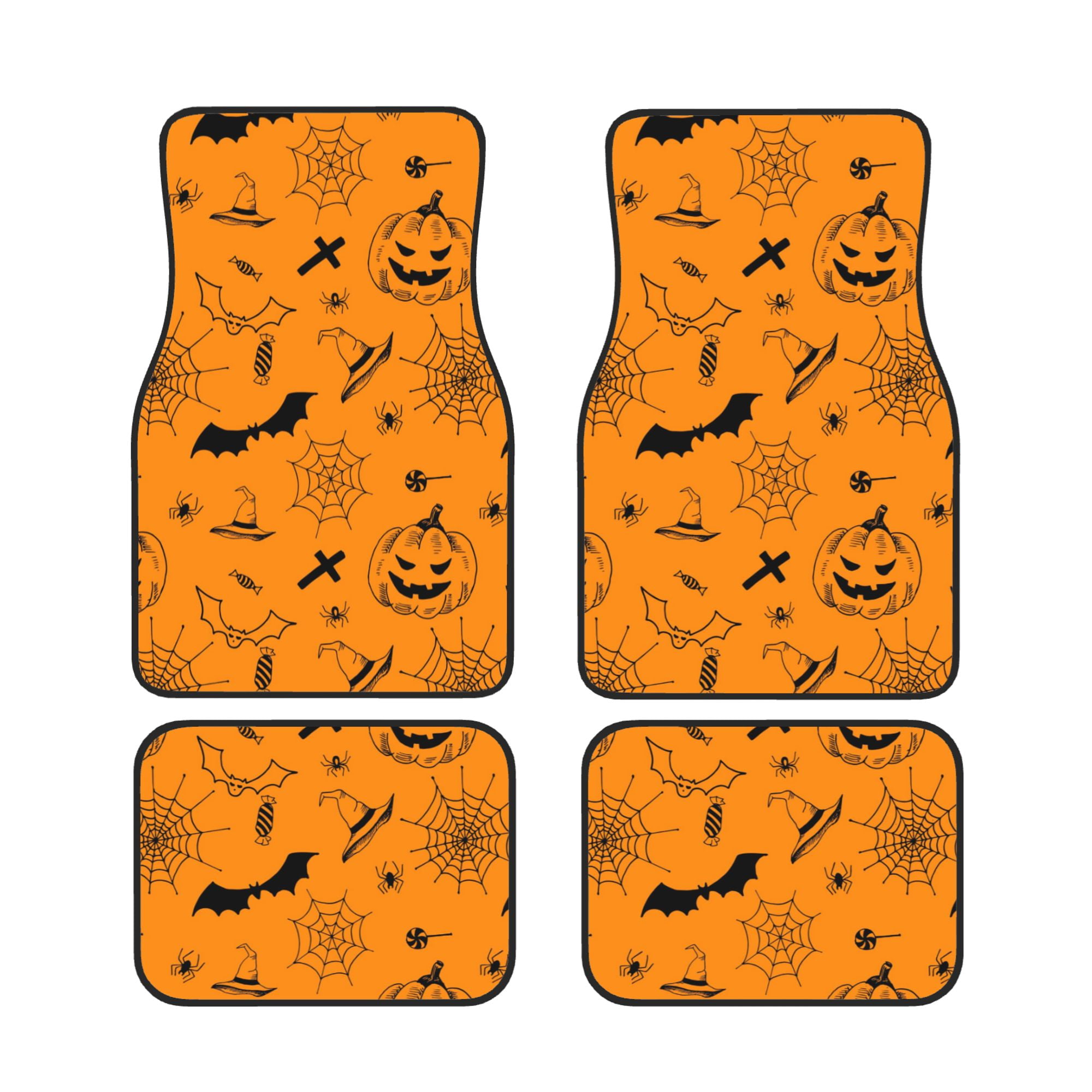 ZICANCN Waterproof Car Floor Mats Full Set, Halloween Bat Scary Spooky ...