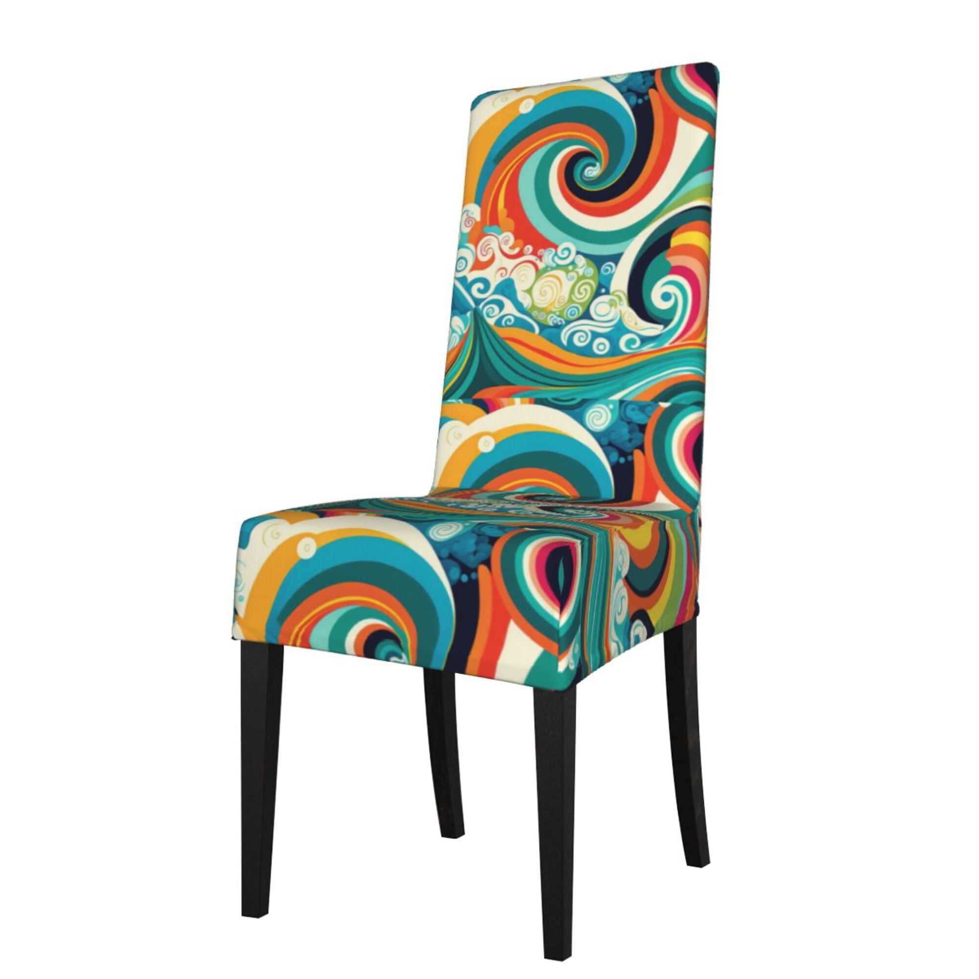 ZICANCN Whimsical Colorful Abstract Waves Chair Protectors Seat Covers ...