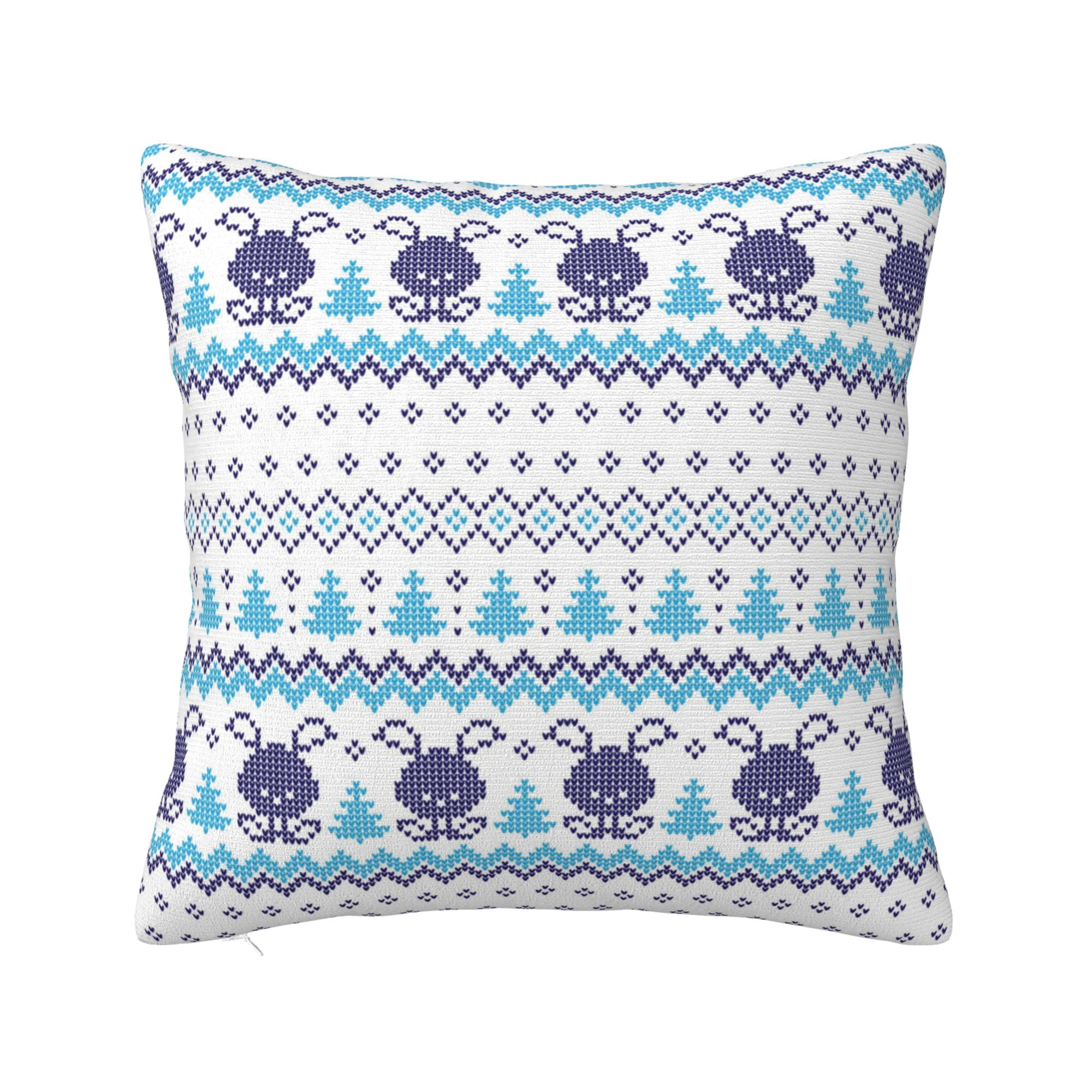 ZICANCN Winter Snowflake Blue Style Throw Pillow Covers, Bed Couch Sofa ...
