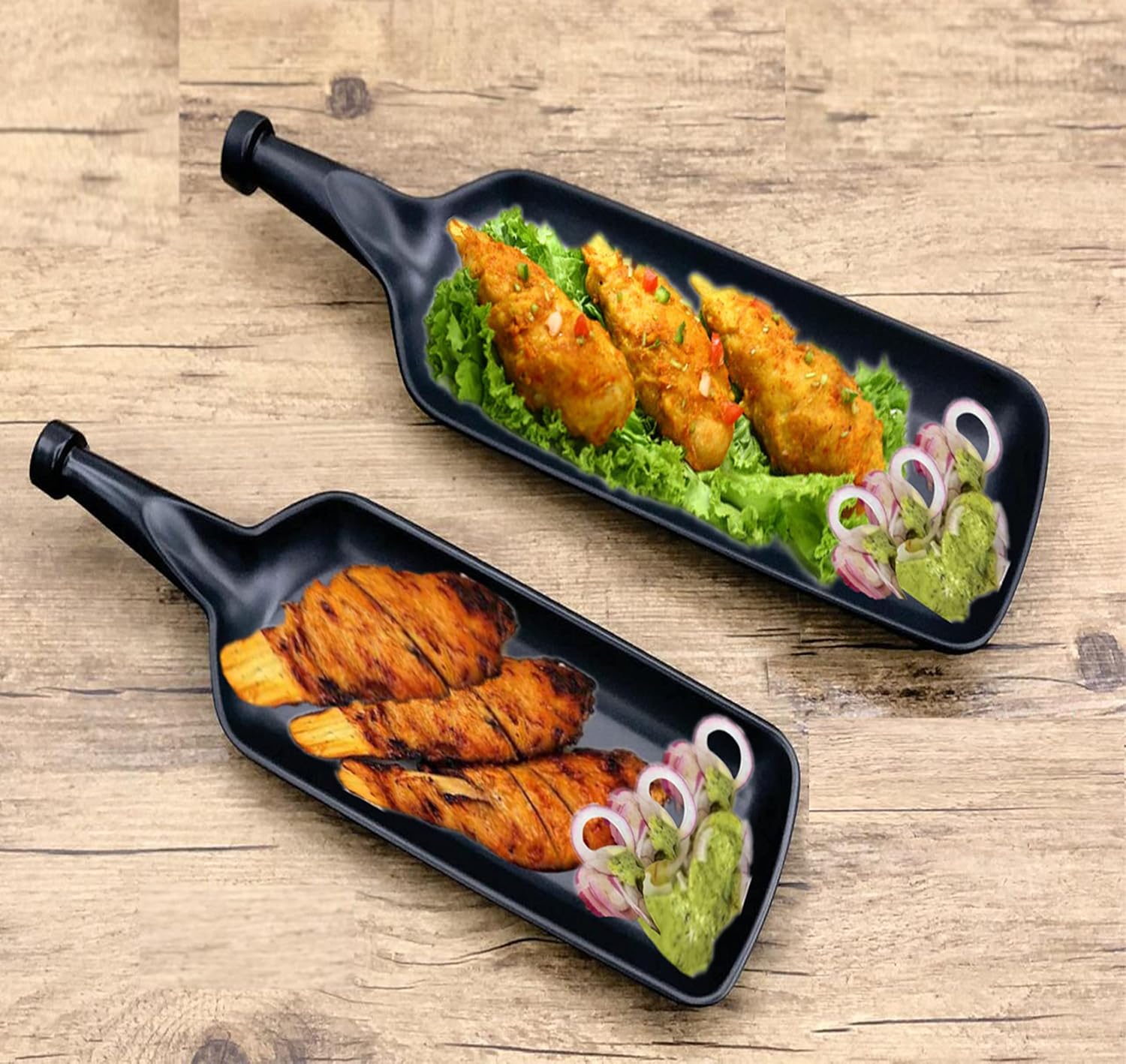 ZIDO Exclusive Pack of 2 Multipurpose Bat Shape Serving Platter for All ...